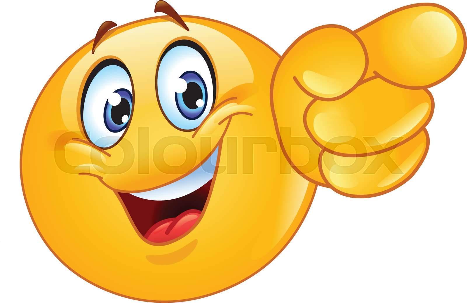 Pointing forward emoticon | Stock vector | Colourbox