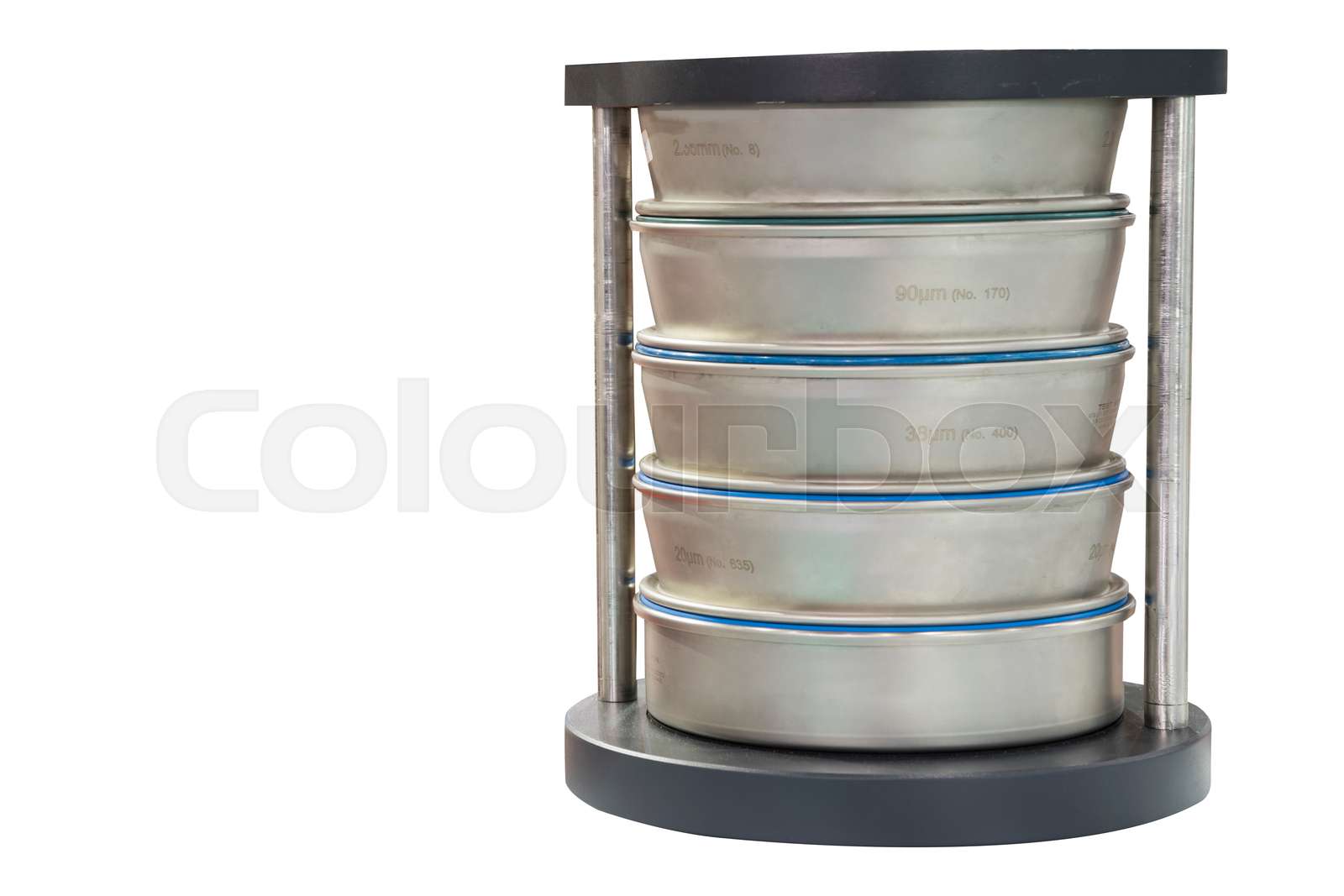 Testing Size Of Material By Sieve Analysis For Laboratory Stock Image