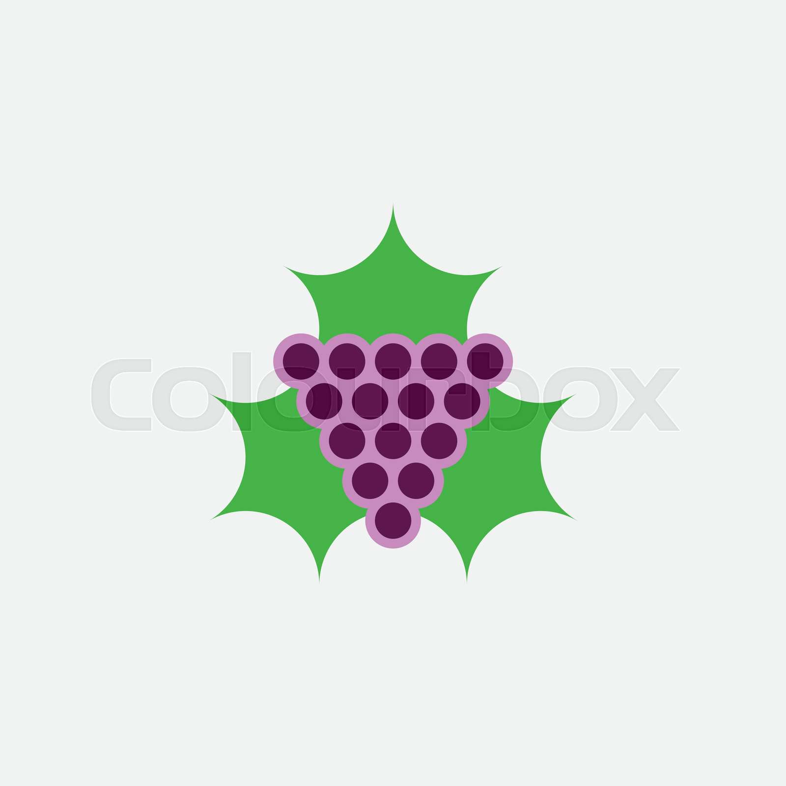 grape and leaf logo icon vector clipart | Stock vector | Colourbox
