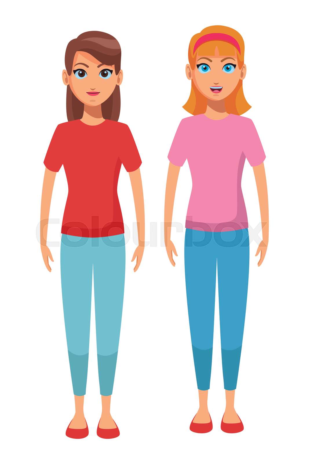 young women body cartoon | Stock vector | Colourbox
