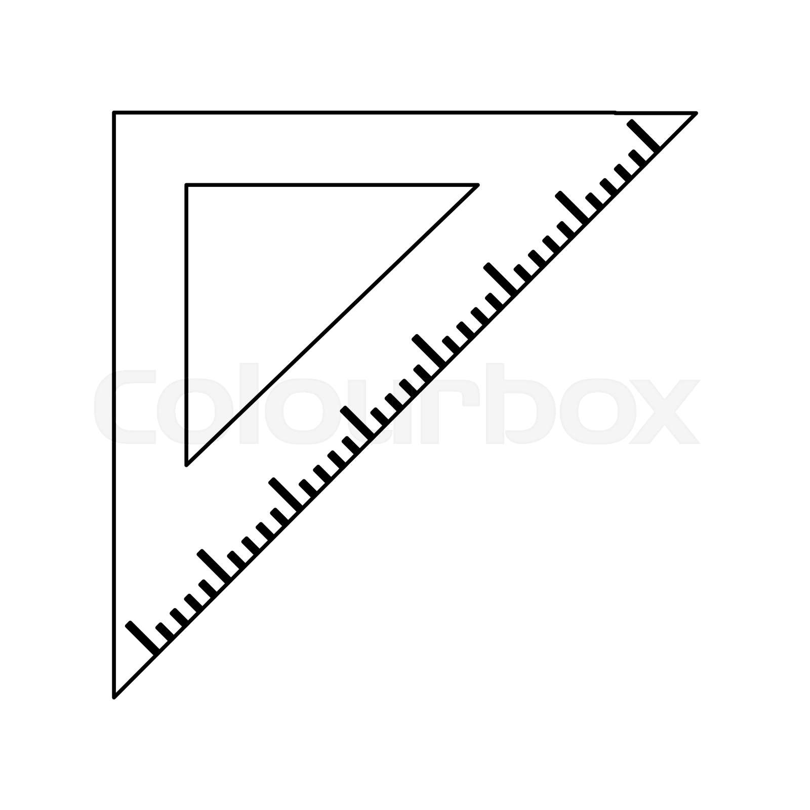Triangle ruler symbol black and white | Stock vector | Colourbox