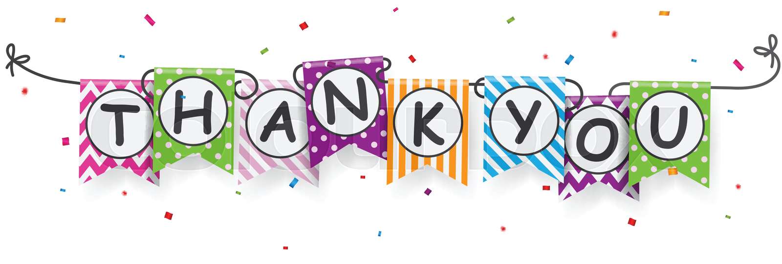 Thank you banner with bunting flags | Stock vector | Colourbox