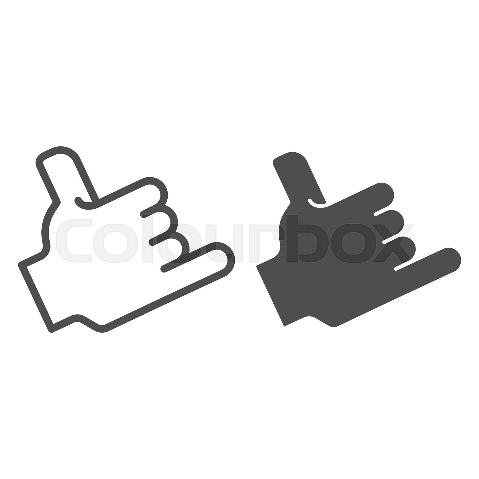 Hand call gesture line and glyph icon. Call me gesture vector ...