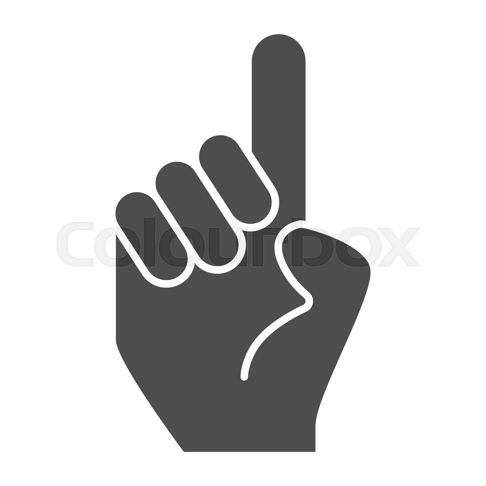 Hand with one finger pointing up solid icon. Hand with index finger up ...