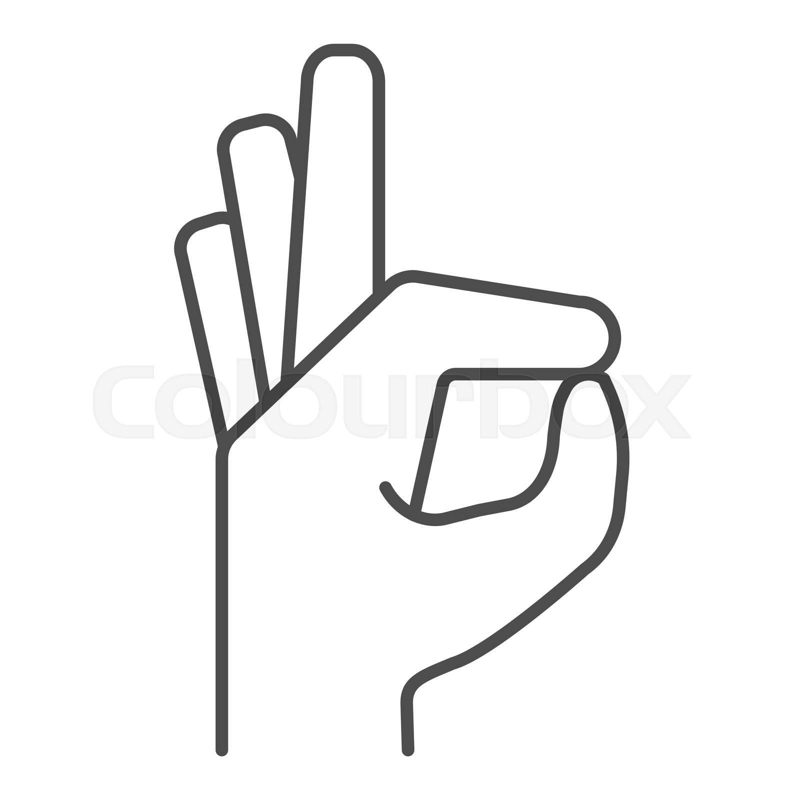 Gesture okay thin line icon. Ok hand gesture vector illustration ...