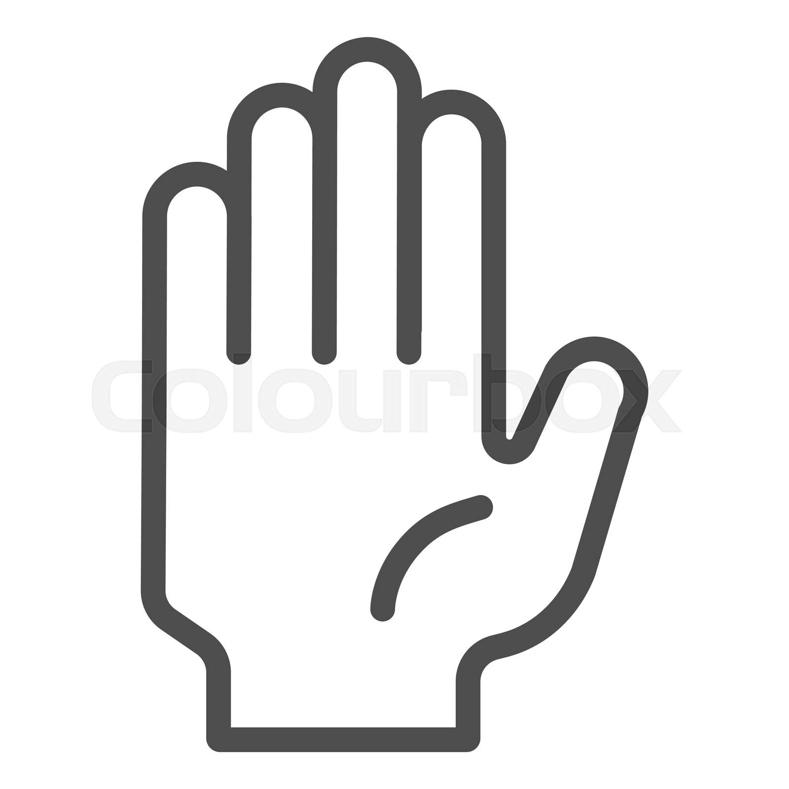 Hi five gesture line icon. Stop hand vector illustration isolated on ...