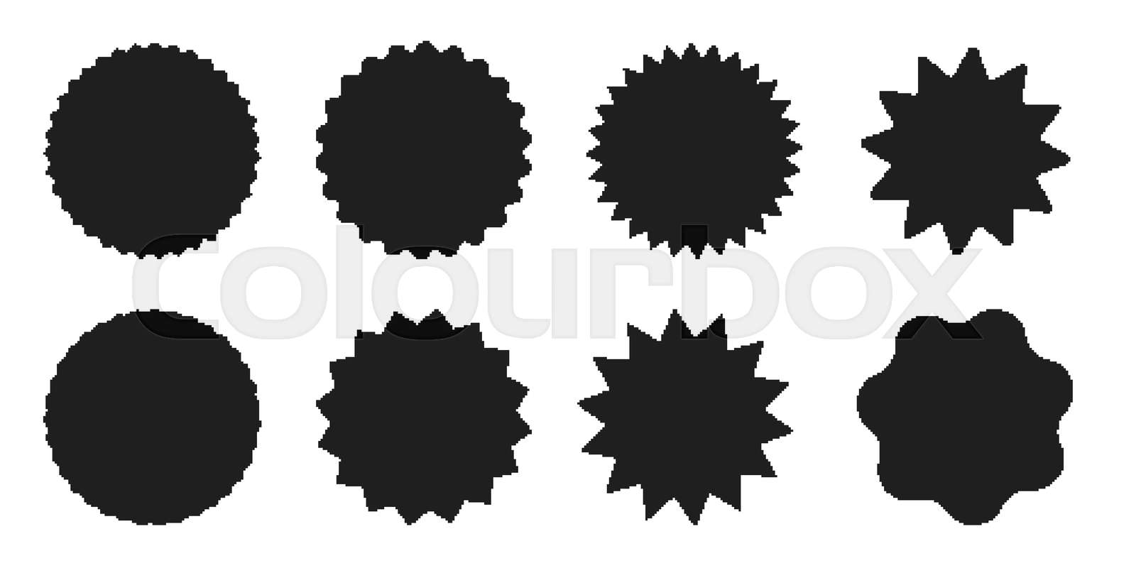Set of star shaped round sale tags, labels and stickers. | Stock vector ...