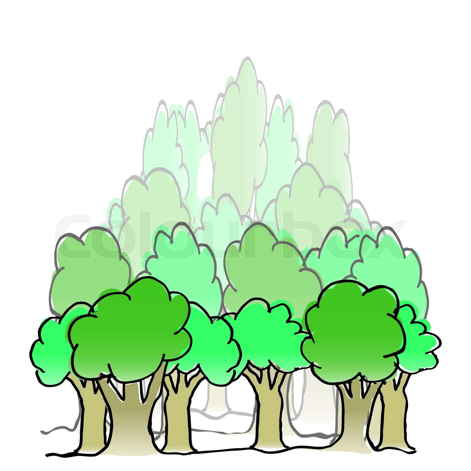 Vektor hand gezeichneten Wald | Stock-Vektor | Colourbox