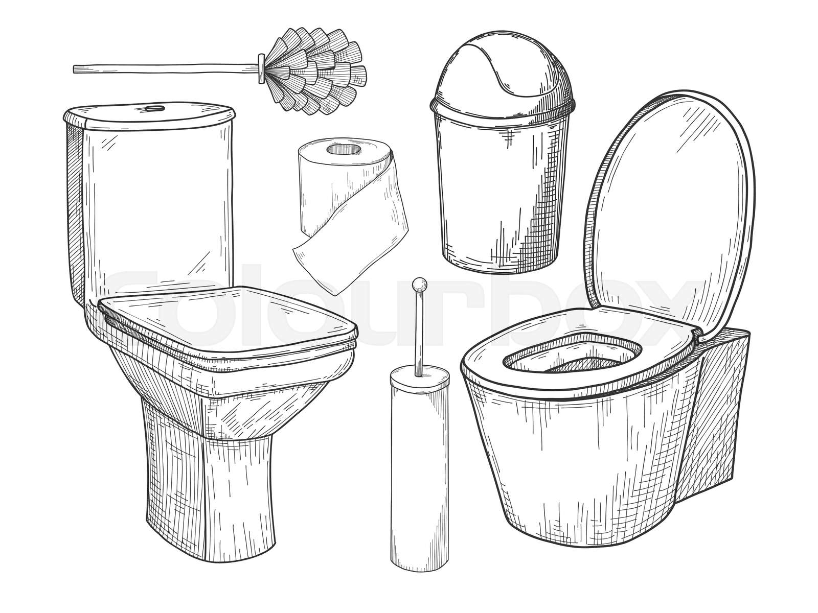 toilet, tegning, objekt | Stock vektor | Colourbox