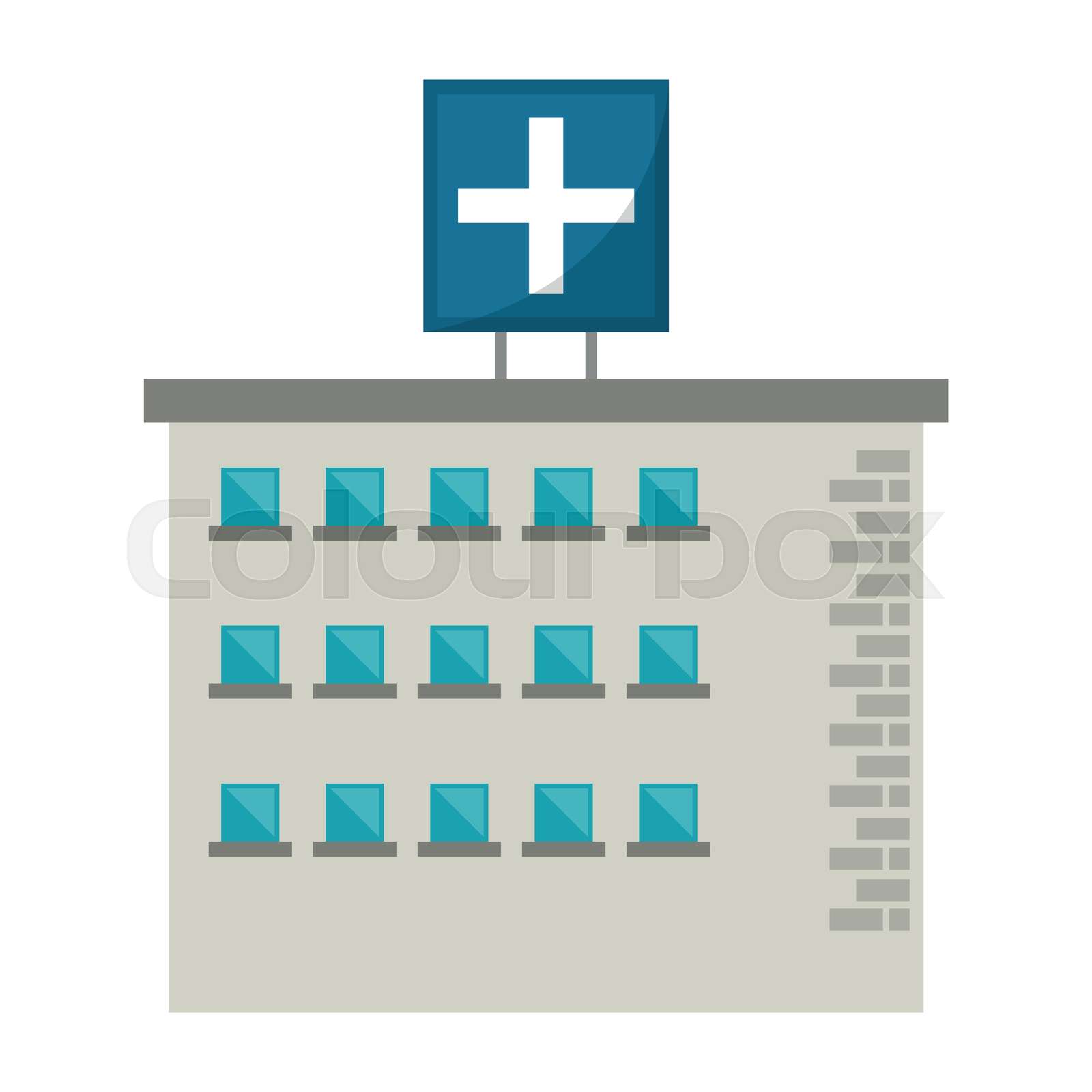 Hospital building symbol | Stock vector | Colourbox
