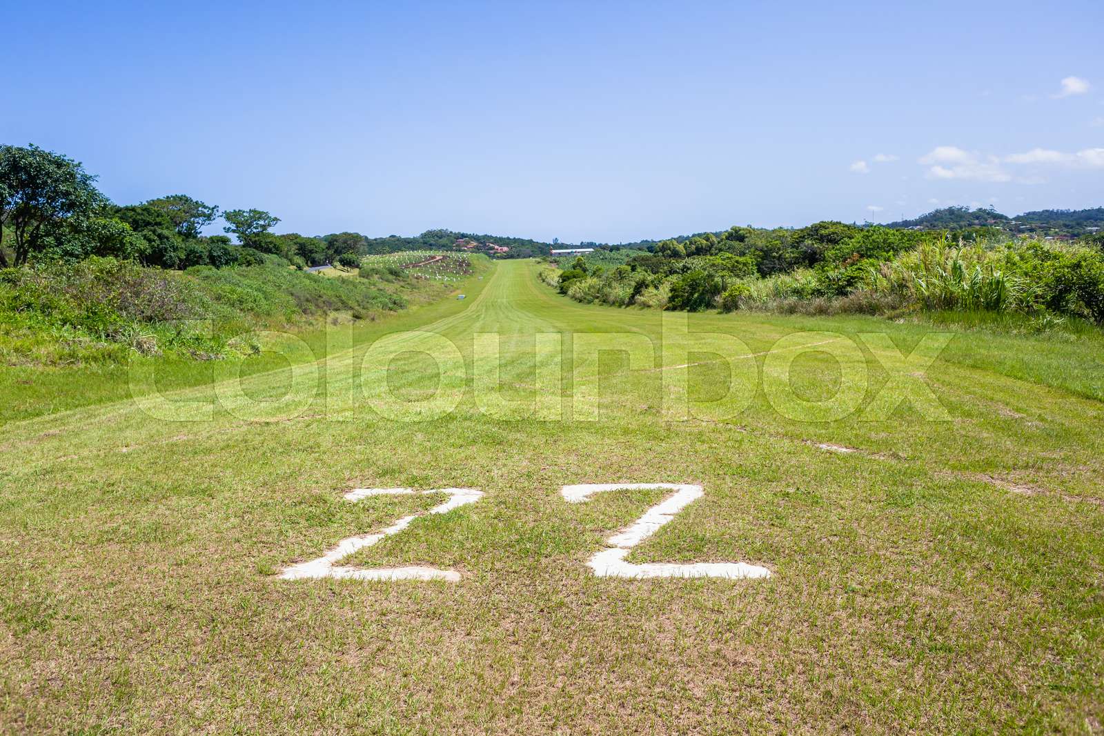 Airfield Grass Runway Planes Countryside | Stock image | Colourbox