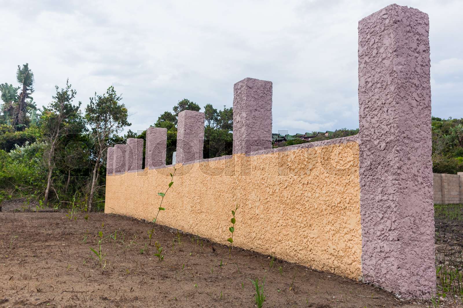 Boundary Wall Construction Color Texture | Stock image | Colourbox