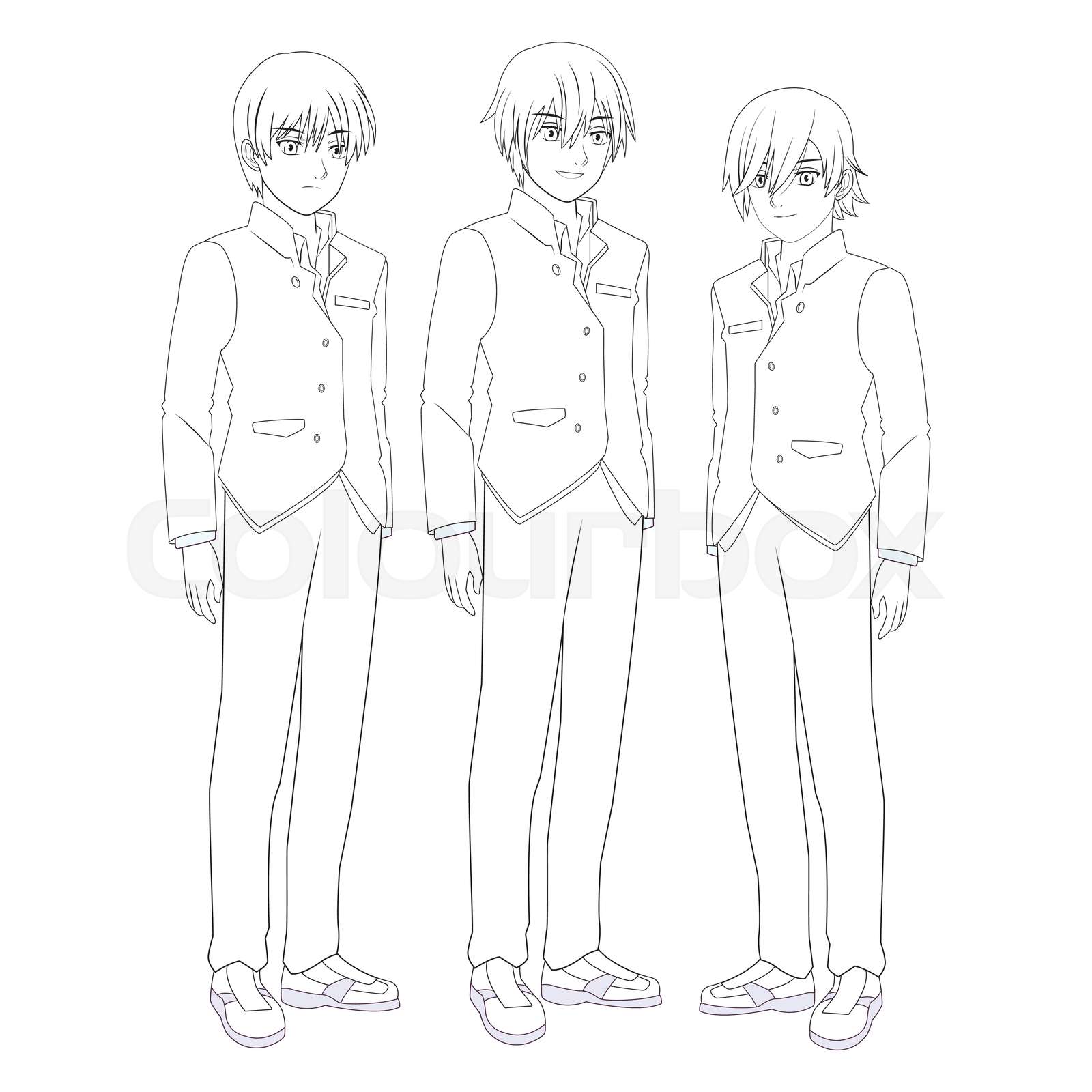 Anime Boy Standing Drawing