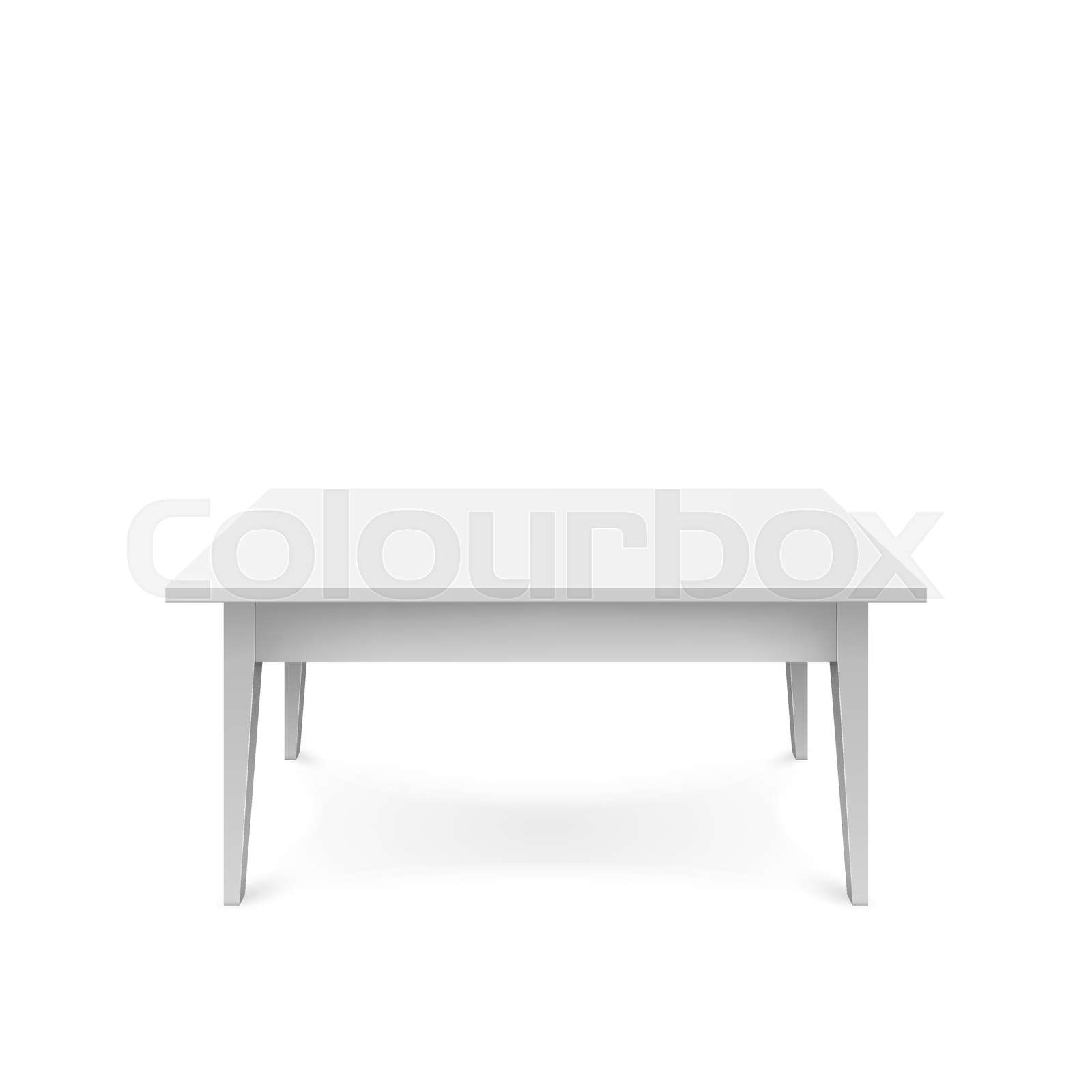 Realistic white table isolated on white background. White office table ...