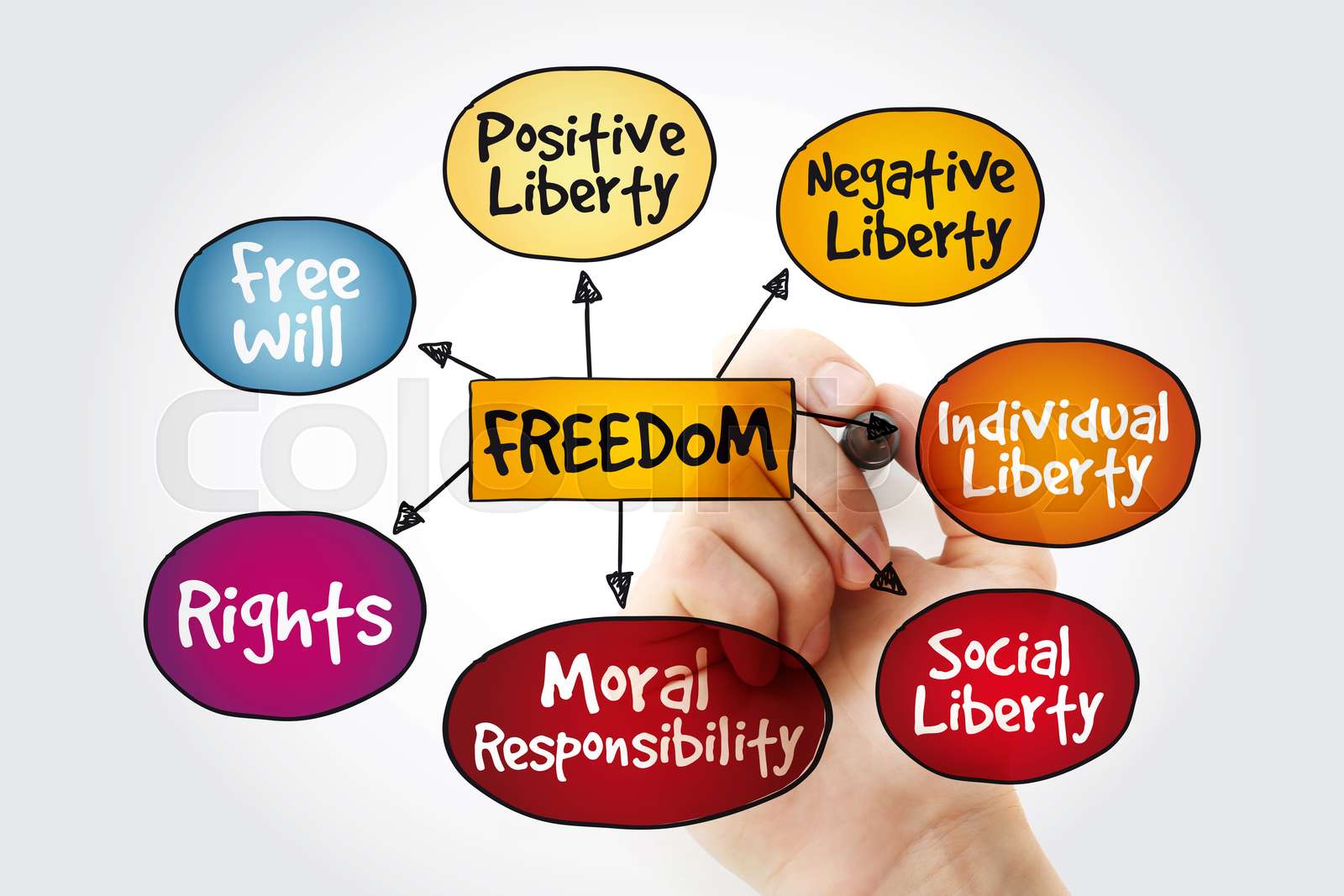Freedom mind map with marker, business concept | Stock image | Colourbox