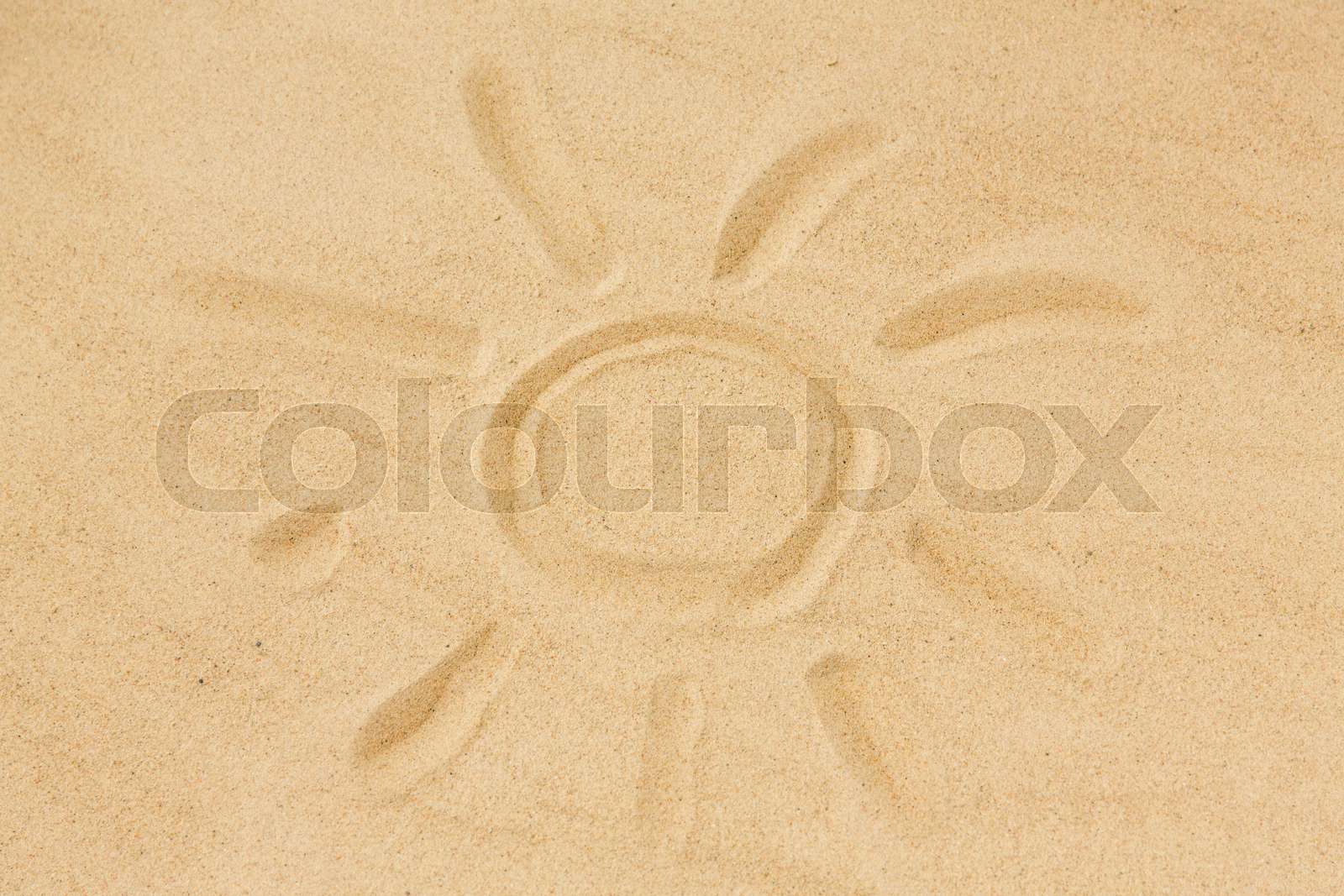 picture of sun in sand on summer beach | Stock image | Colourbox