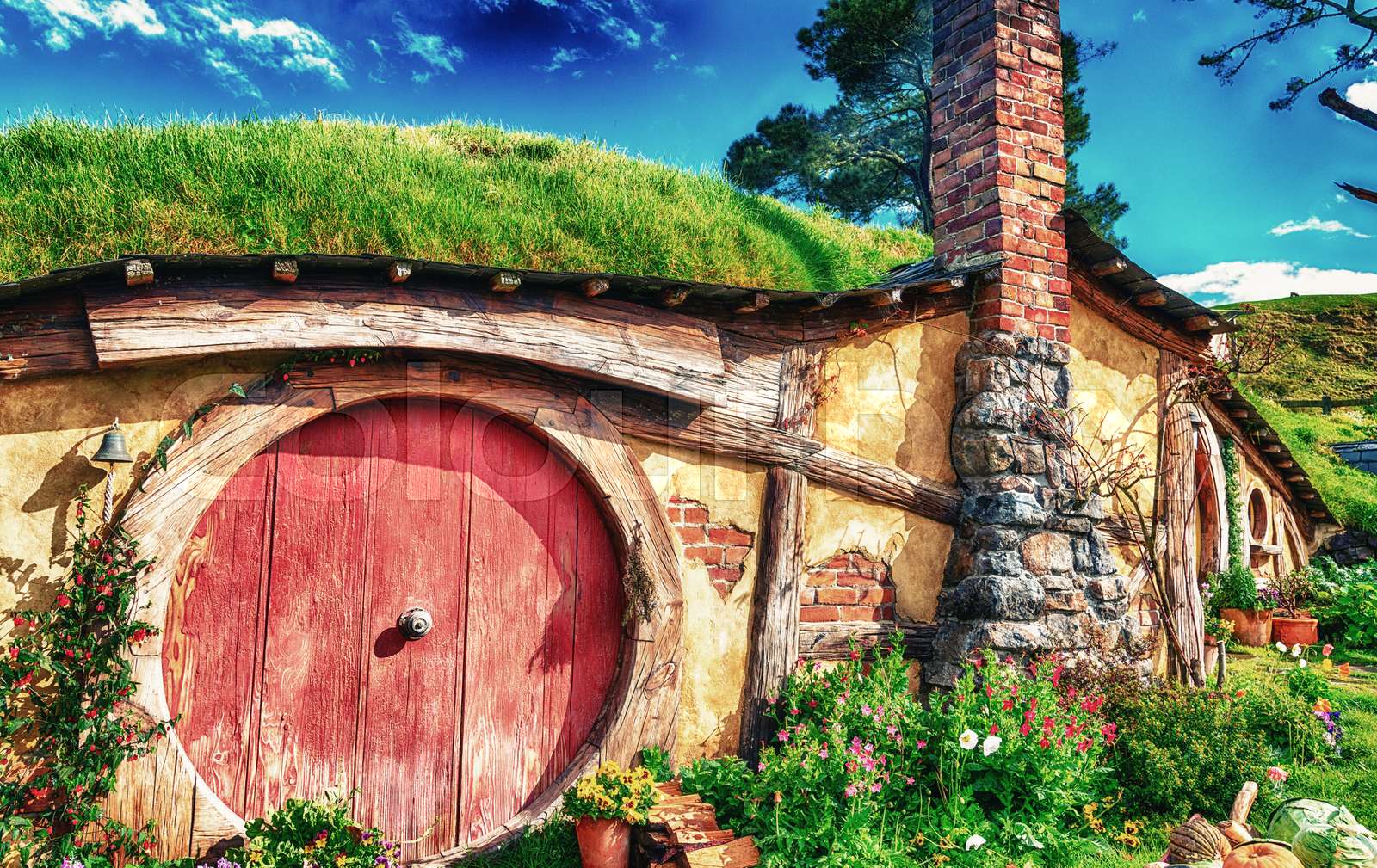 Matamata, New Zealand. Hobbiton - Movie set - Lord of the rings | Stock ...