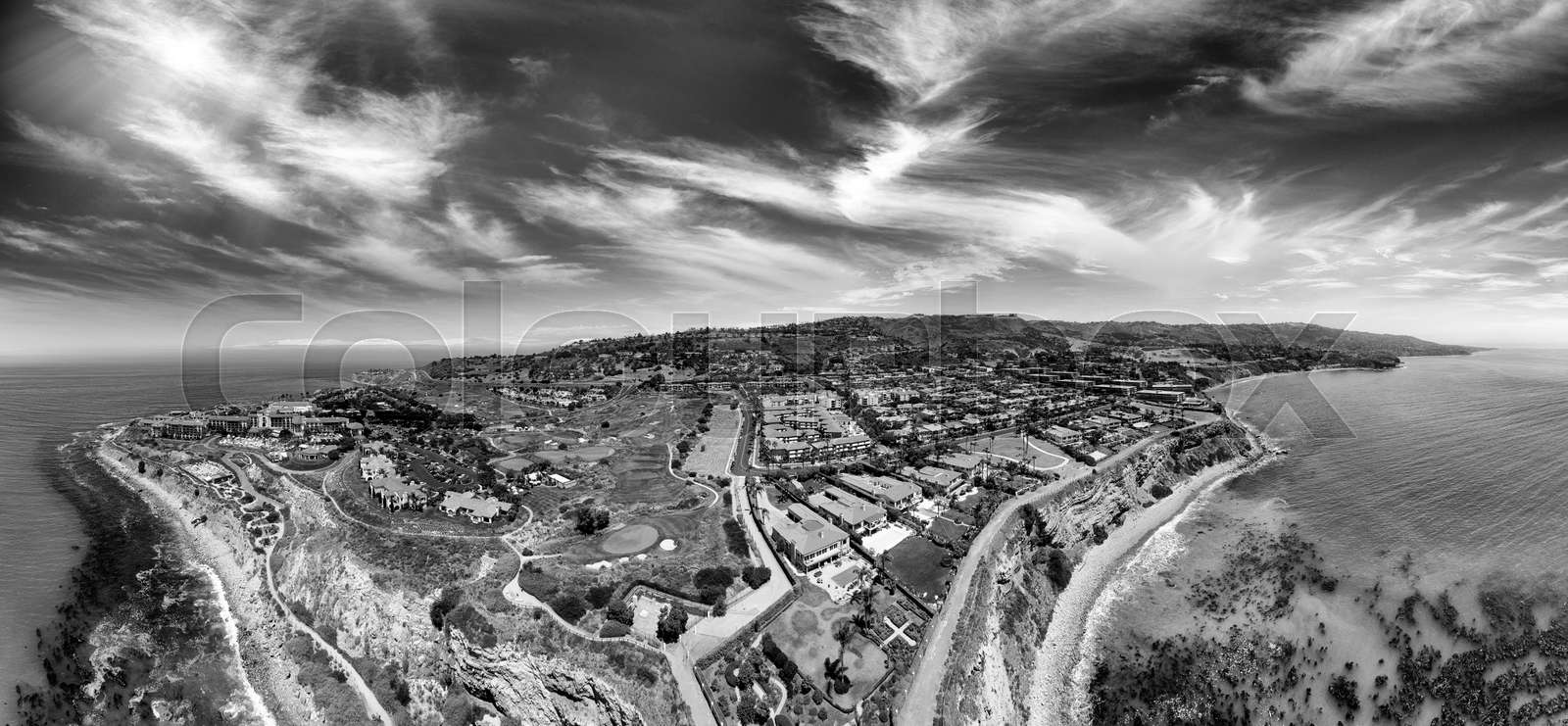Aerial view of Rancho Palos Verdes, Coast of California, USA | Stock ...