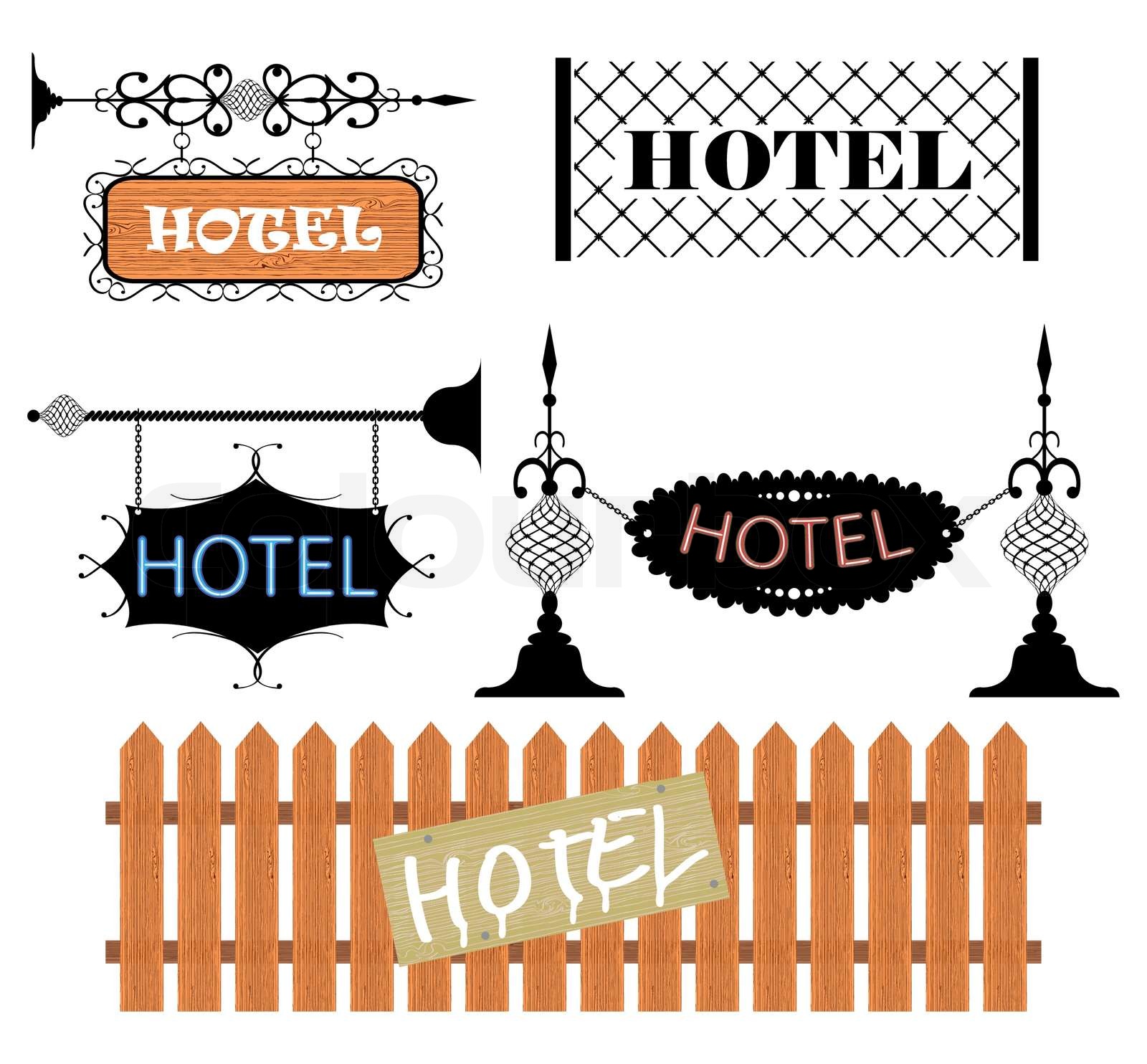 Wrought iron vintage signs and decor elements | Stock vector | Colourbox