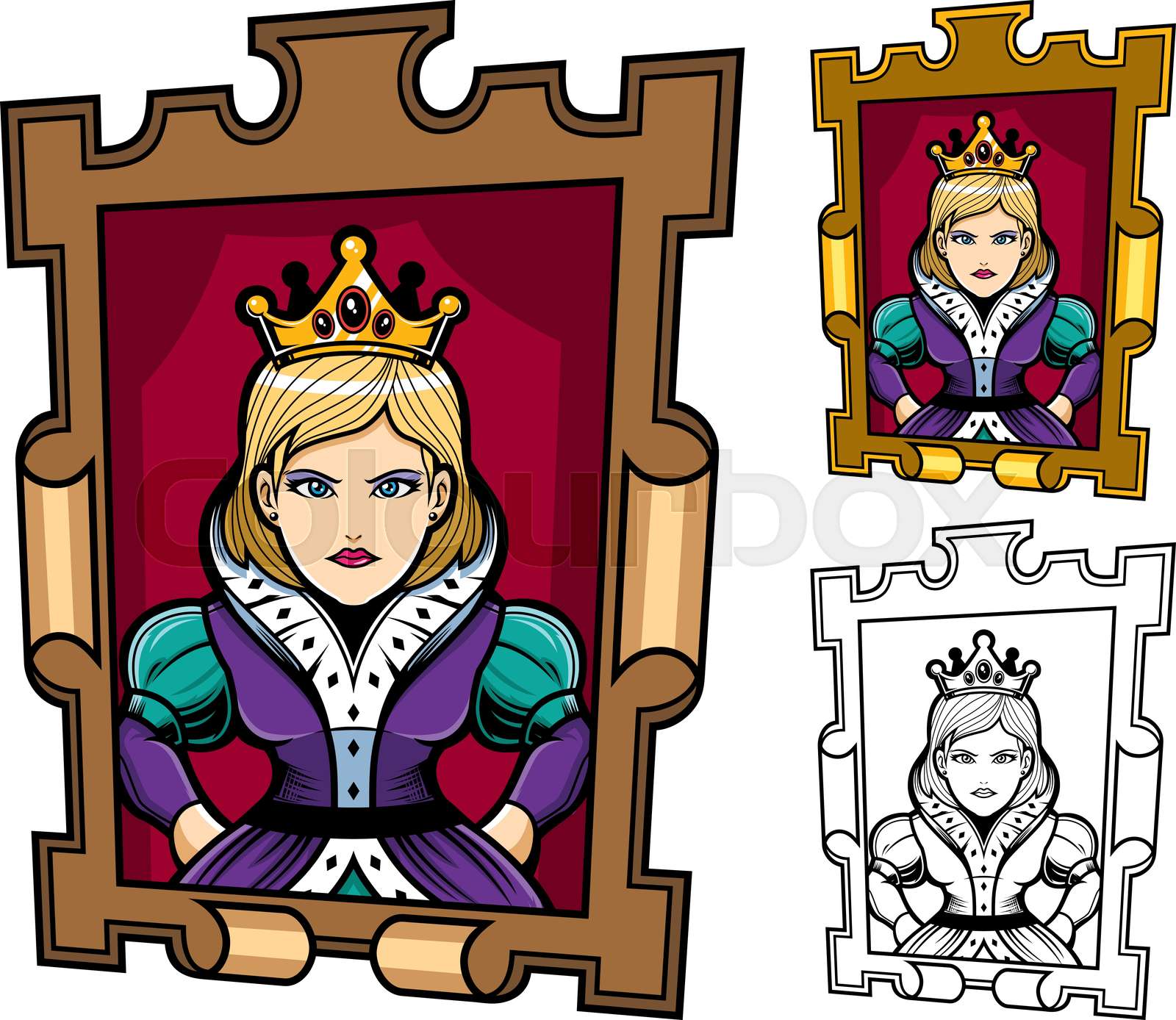Queen Cartoon Portrait | Stock vector | Colourbox