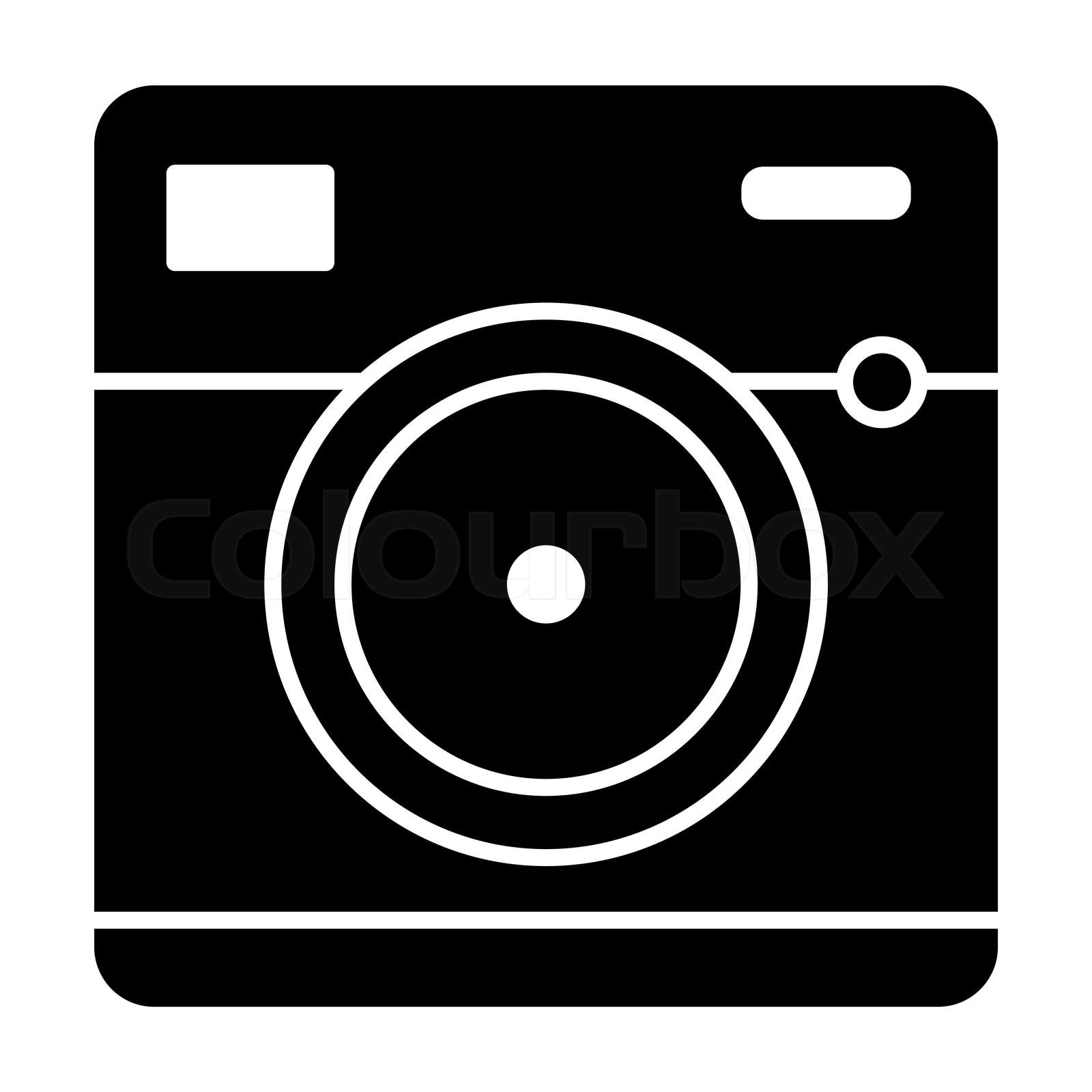 Front view of camera solid icon. Photo camera vector illustration ...