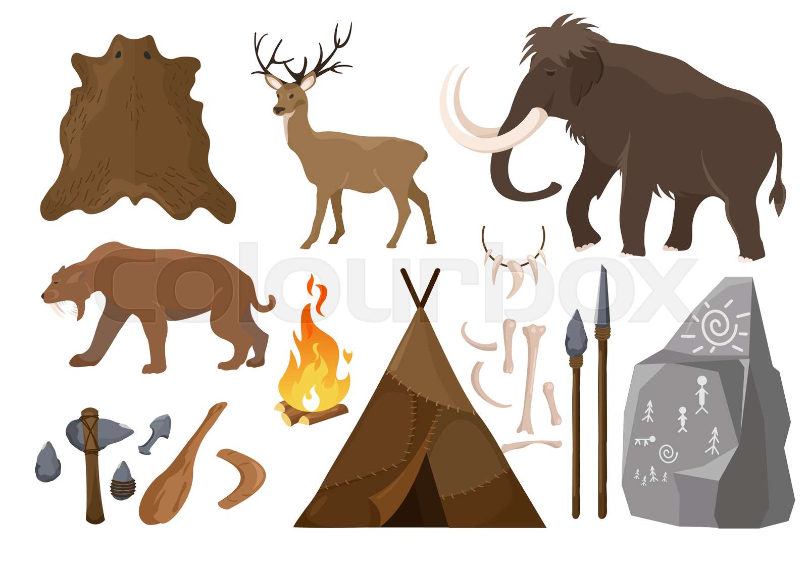 Paleolithic Tools Clip Art