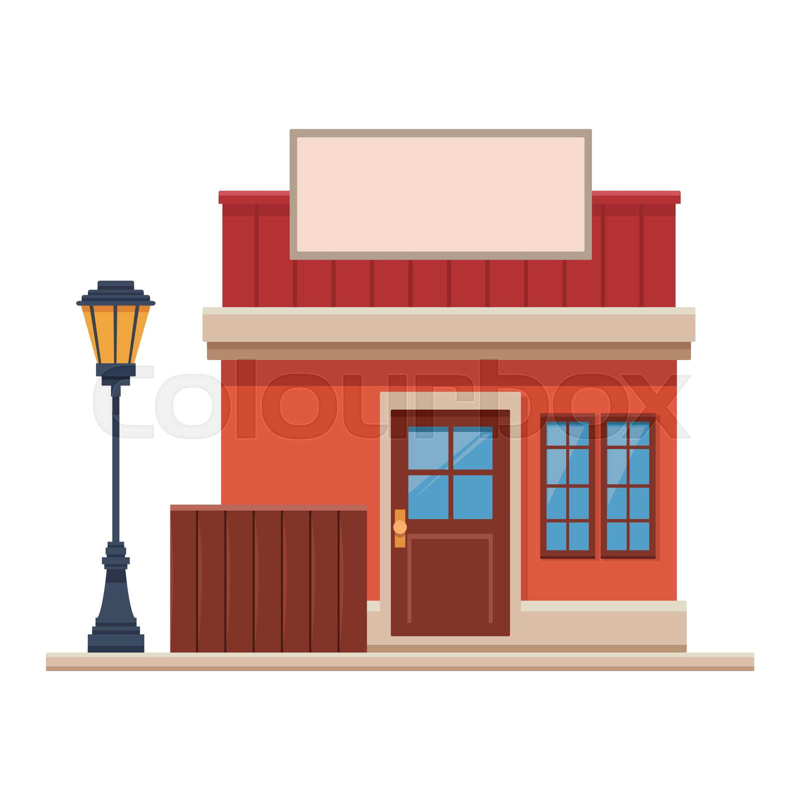 store shopping front cartoon | Stock vector | Colourbox