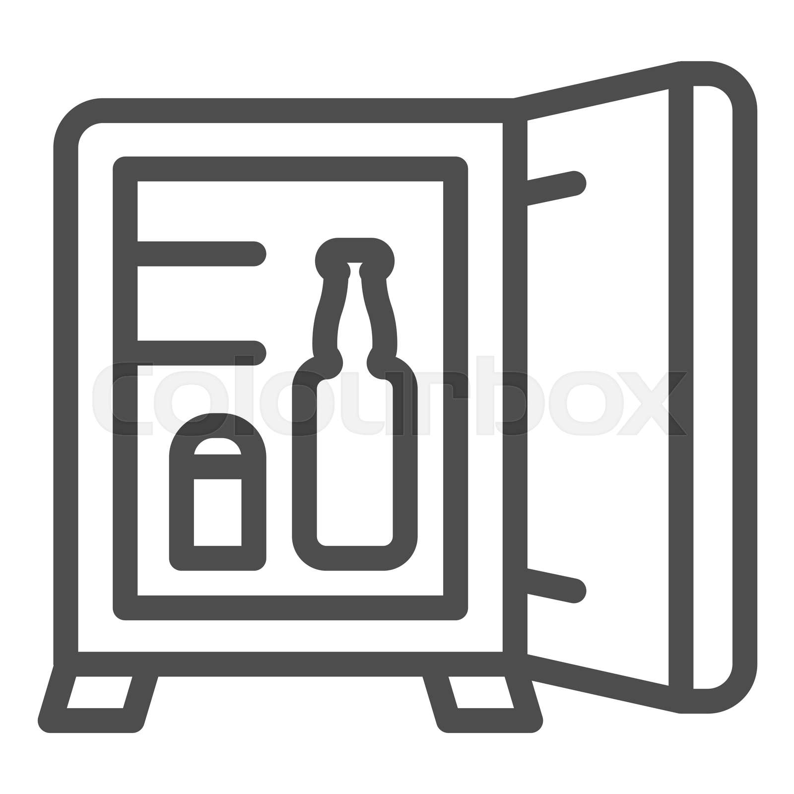 Mini bar line icon. Hotel fridge vector illustration isolated on white ...