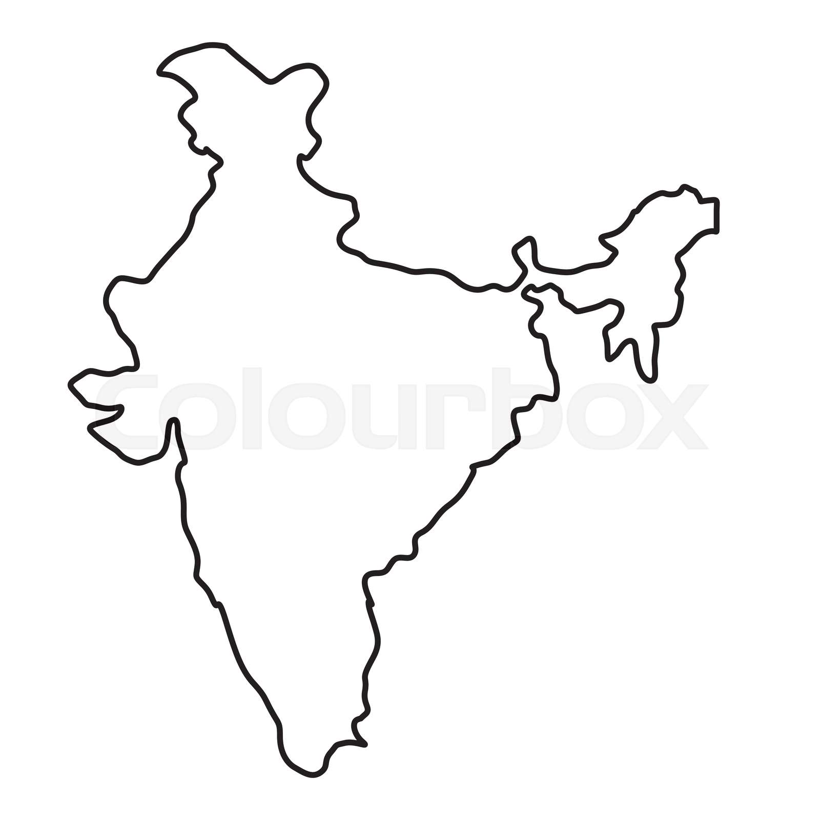 india map silhouette | Stock vector | Colourbox