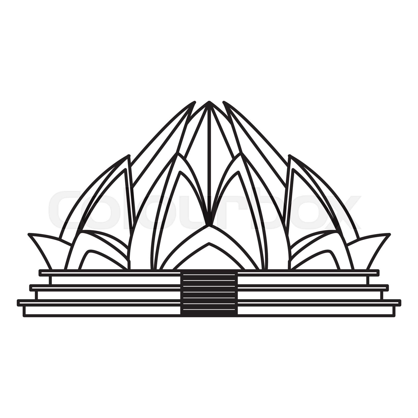 Lotus temple architecture | Stock vector | Colourbox