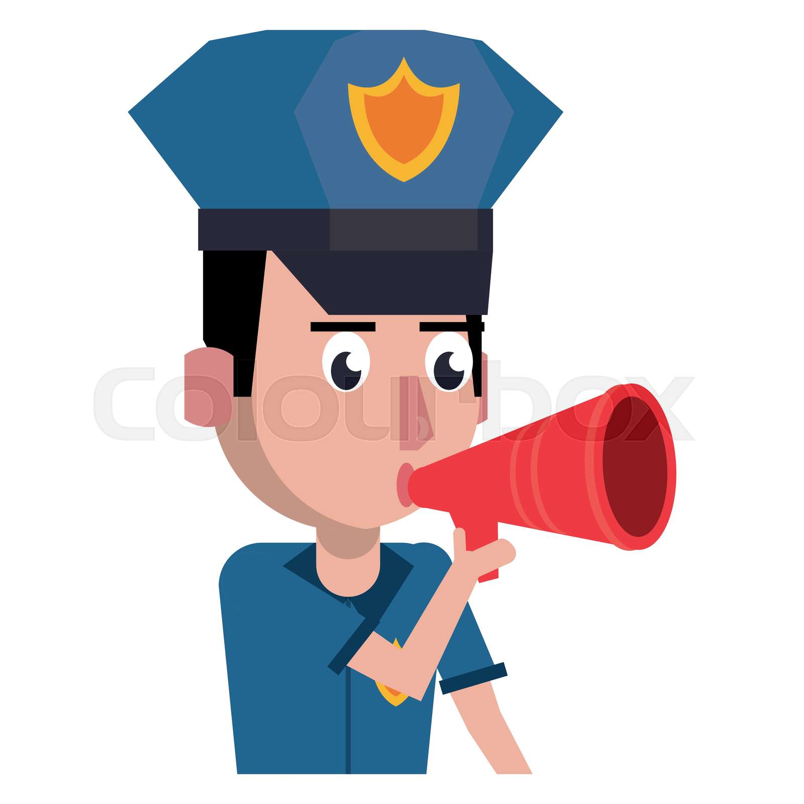 Police profile cartoon | Stock vector | Colourbox