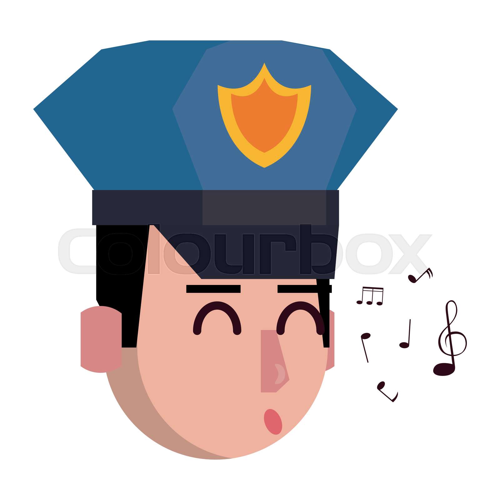 Police face cartoon | Stock vector | Colourbox