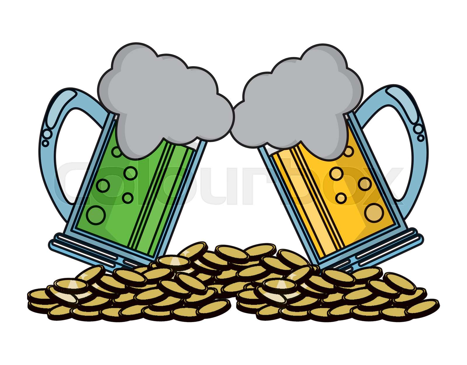 Irish beers and coins | Stock vector | Colourbox