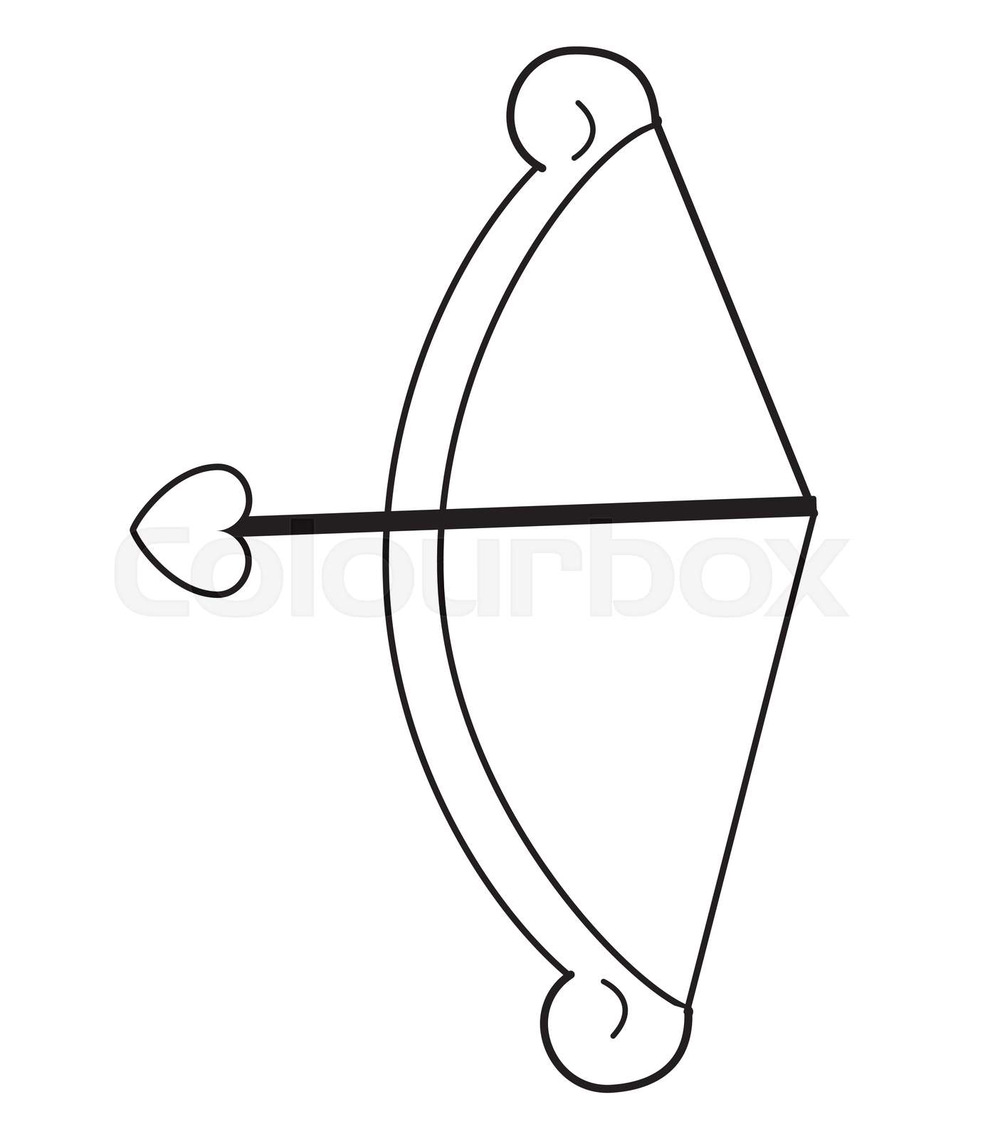 Cupid arch and arrow in black and white | Stock vector | Colourbox