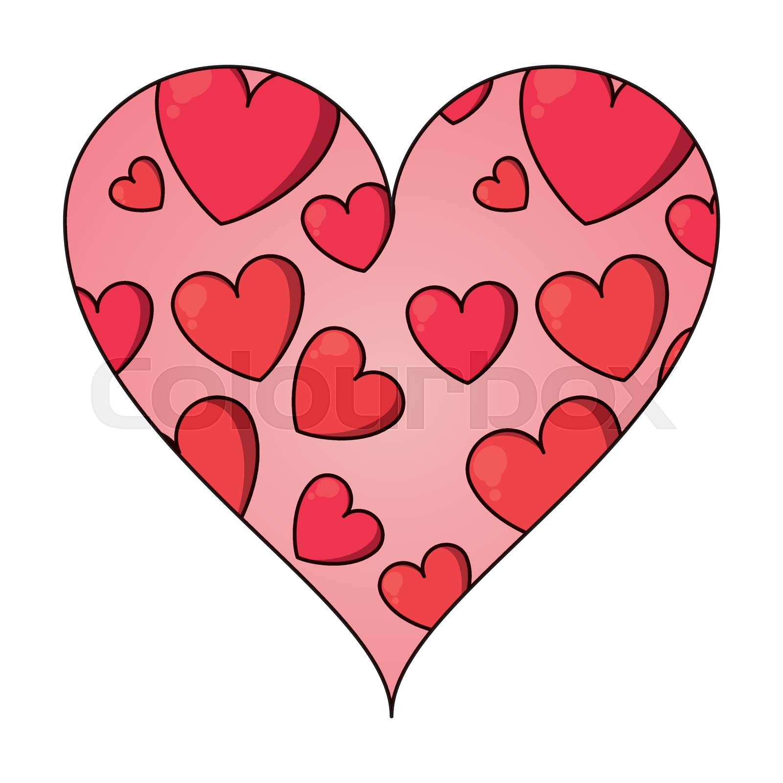 Hearts inside heart frame | Stock vector | Colourbox