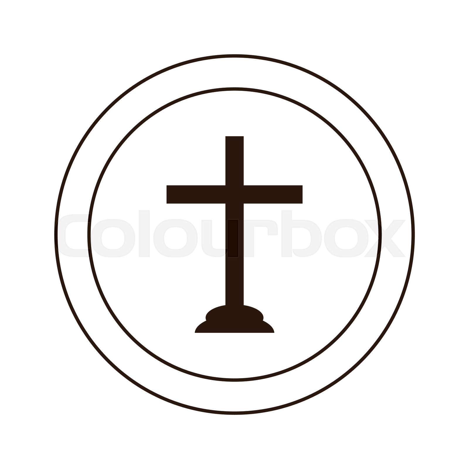 Cross round emblem | Stock vector | Colourbox