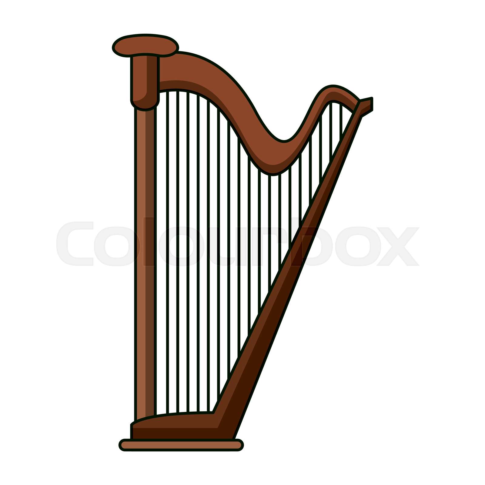 Harp instrument cartoon | Stock vector | Colourbox