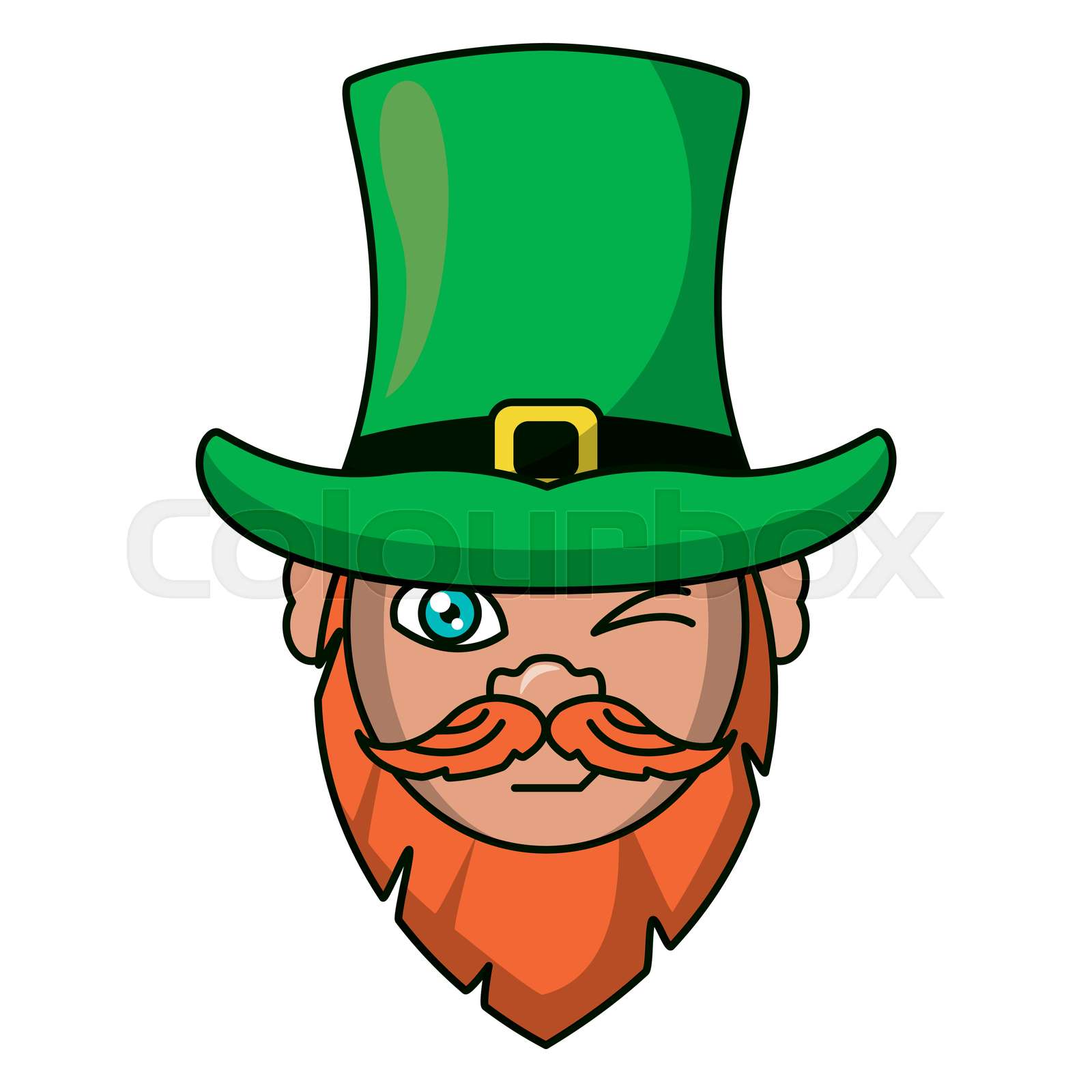 Irish elf face cartoon | Stock vector | Colourbox