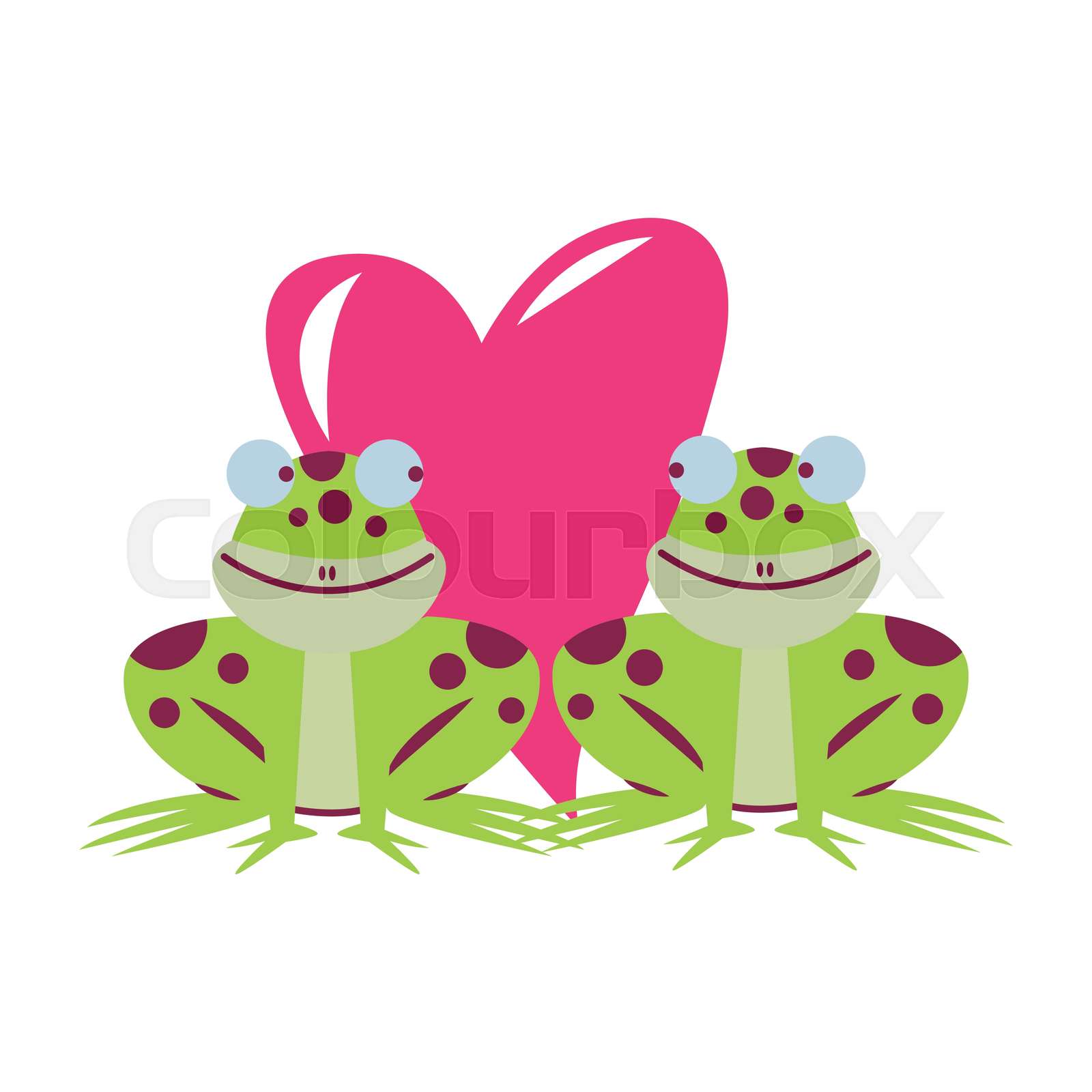 Frogs couple in love | Stock vector | Colourbox