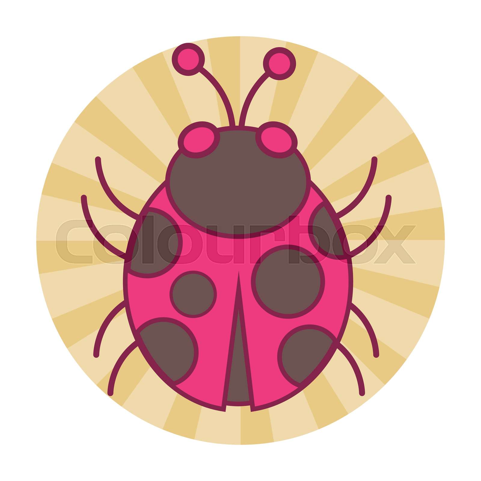 ladybug cute cartoon round icon | Stock vector | Colourbox