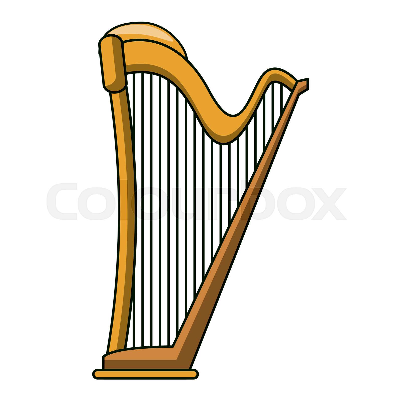 Harp instrument cartoon | Stock vector | Colourbox