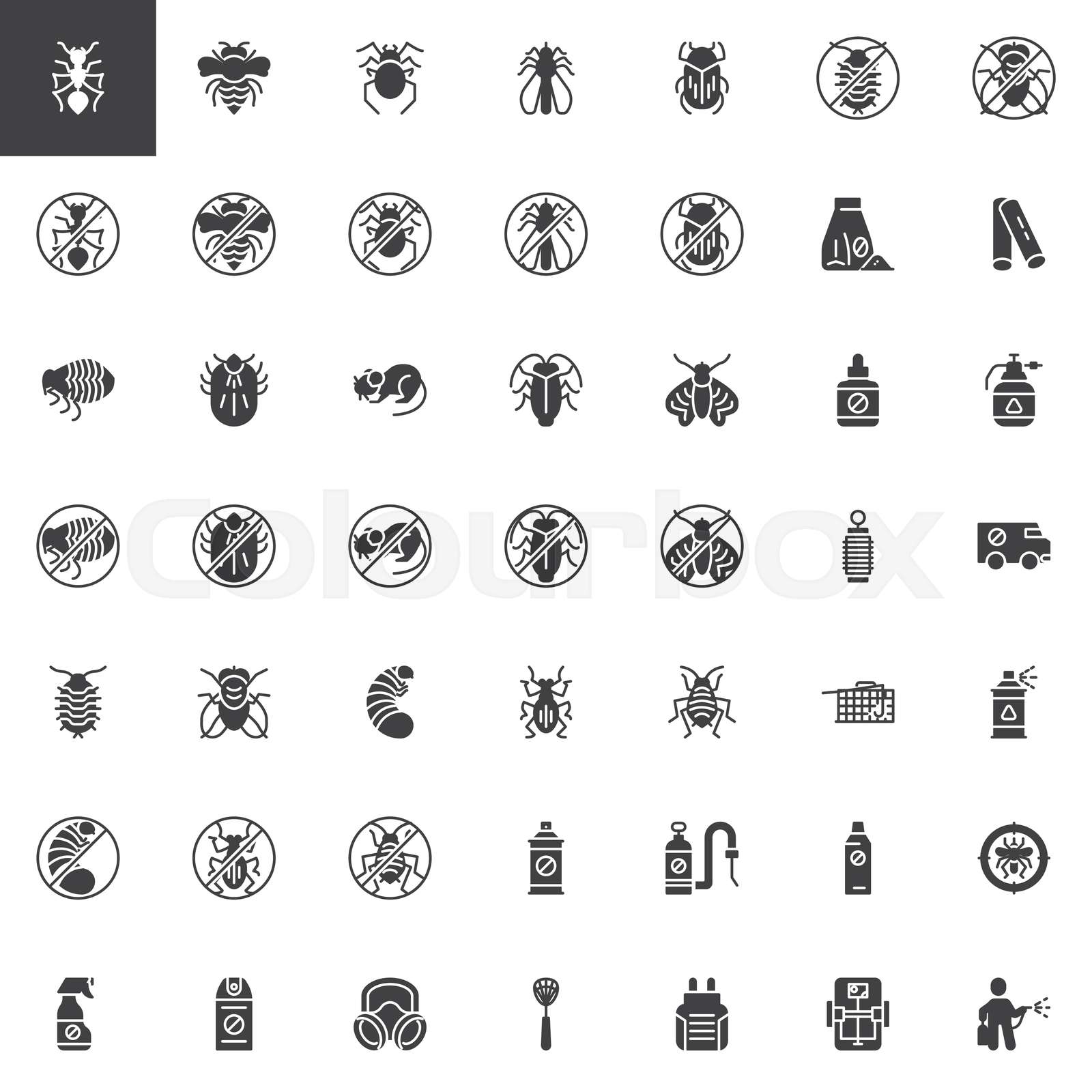 Pest control vector icons set | Stock vector | Colourbox