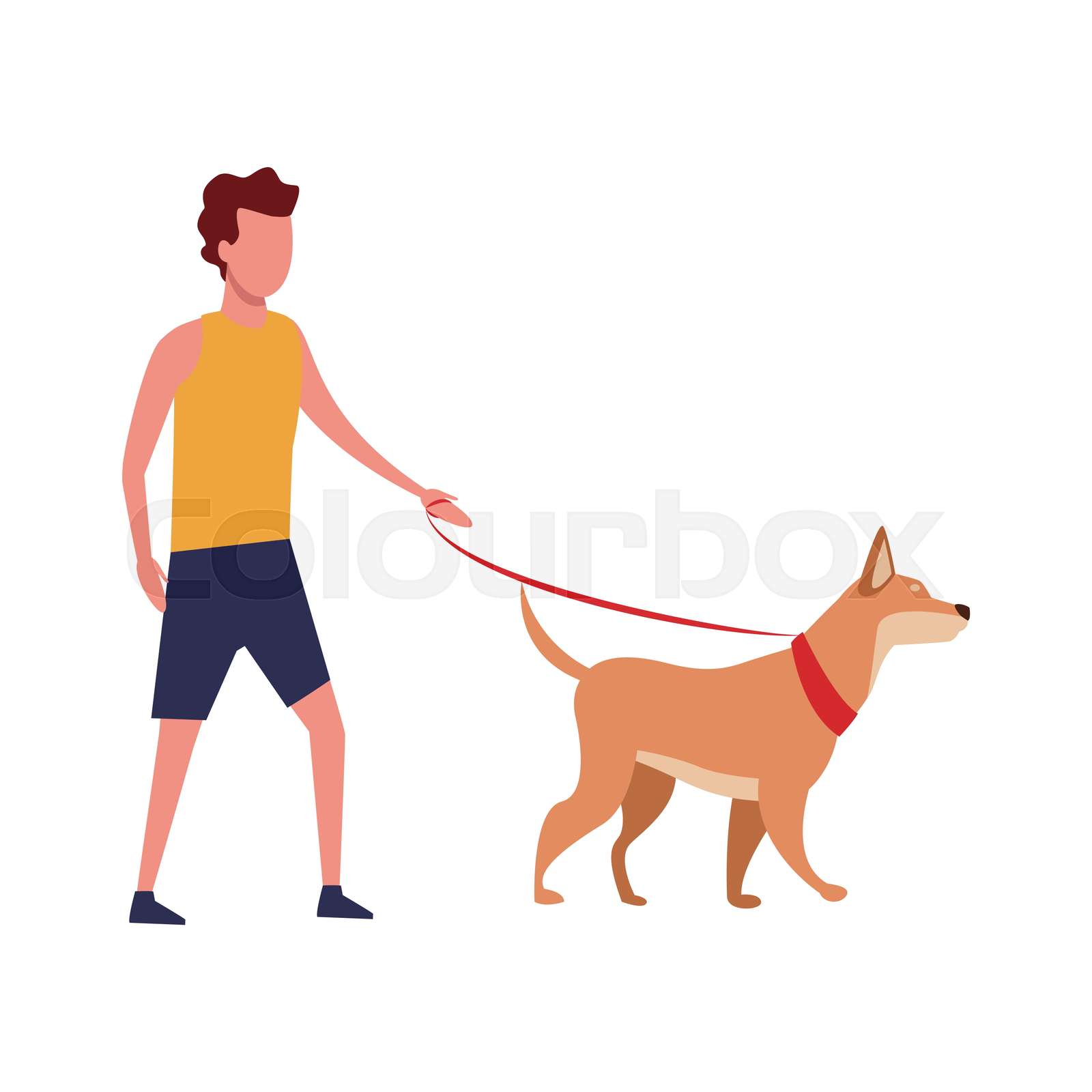 Man and dog | Stock vector | Colourbox
