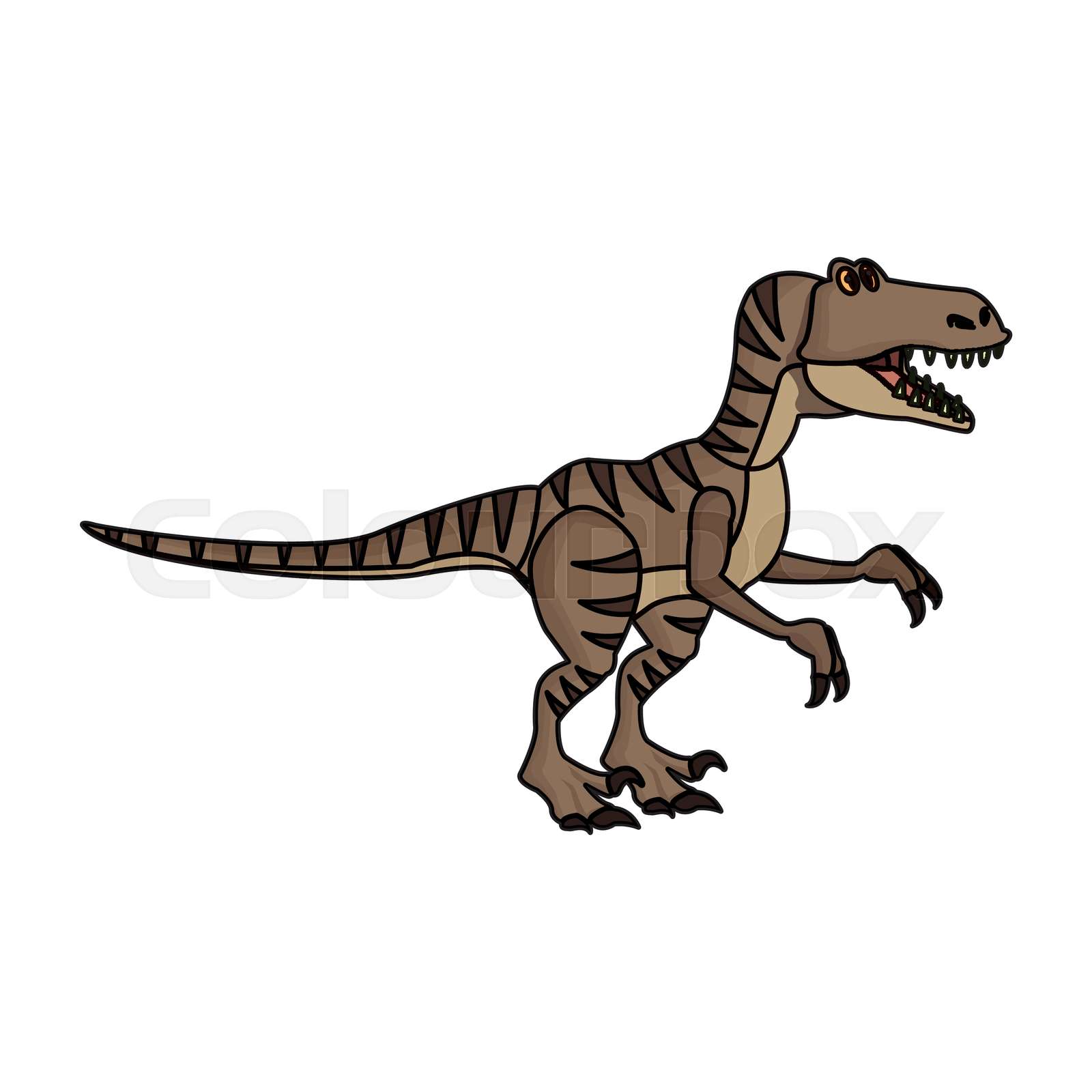 raptor dinosaur cartoon | Stock vector | Colourbox