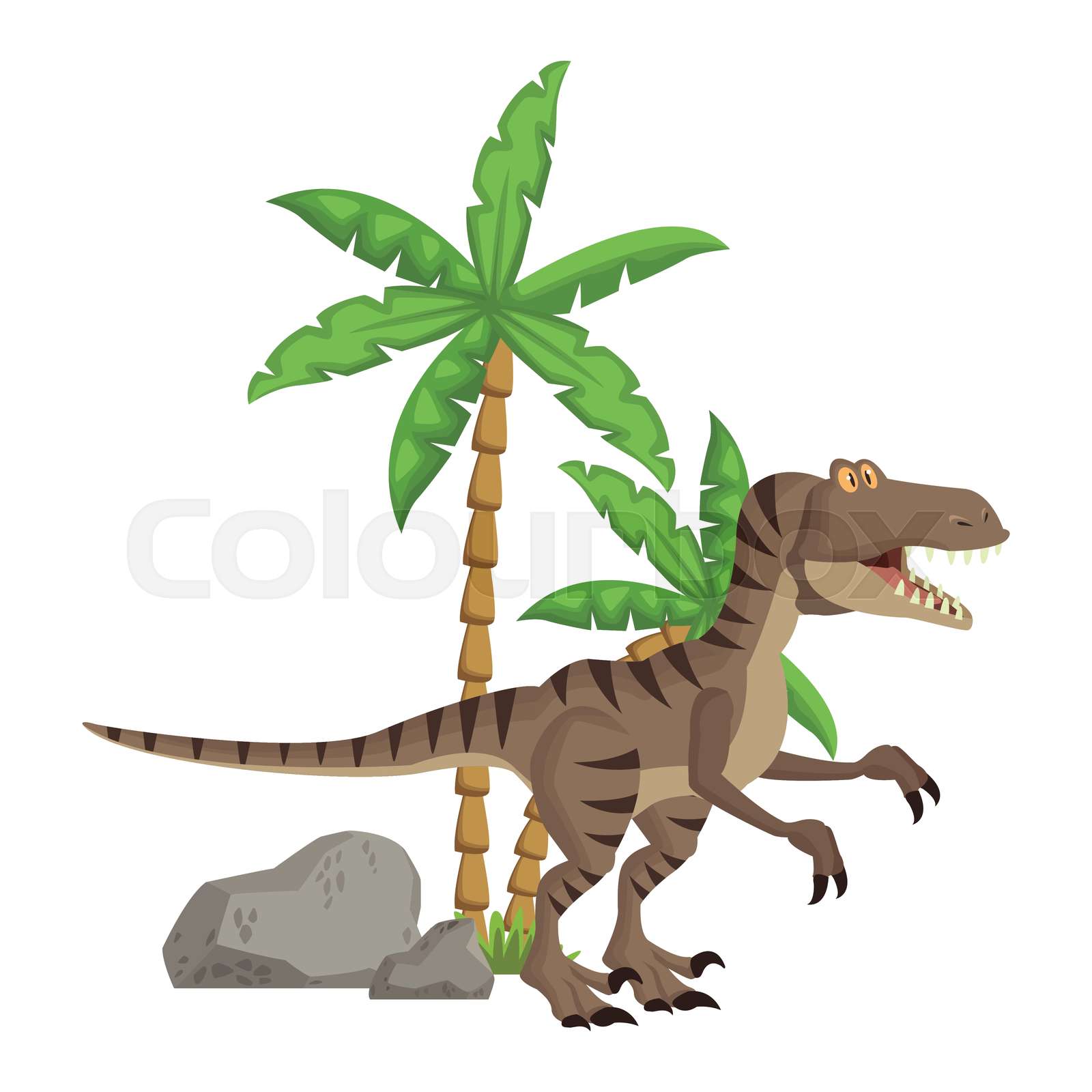 raptor dinosaur cartoon | Stock vector | Colourbox