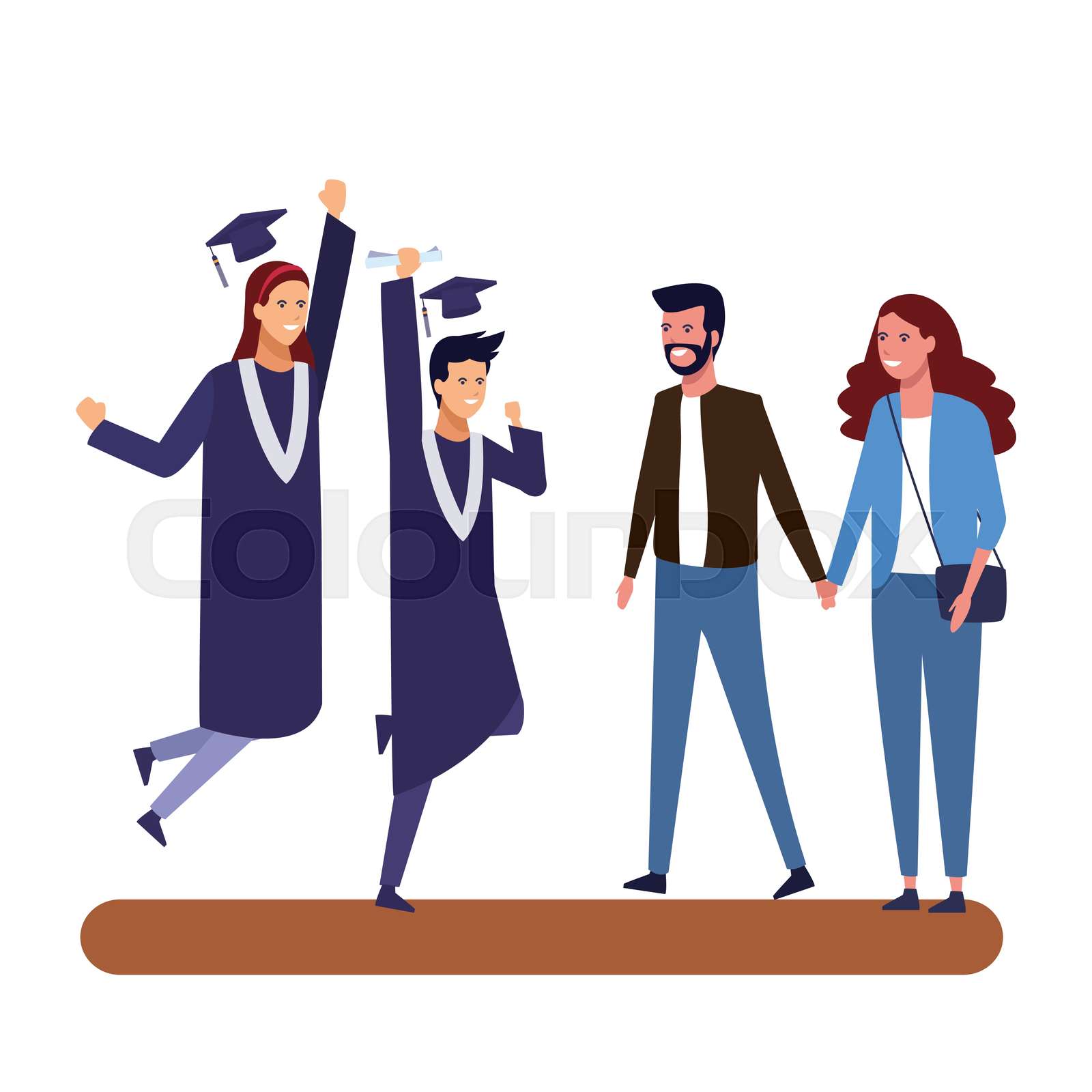 Students graduation celebration | Stock vector | Colourbox