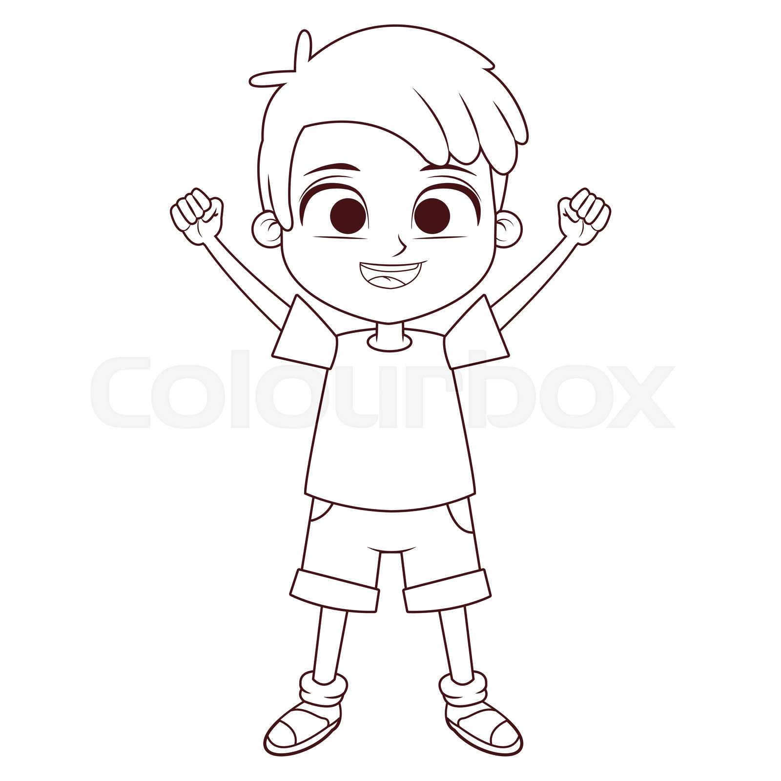 Happy boy cartoon | Stock vector | Colourbox