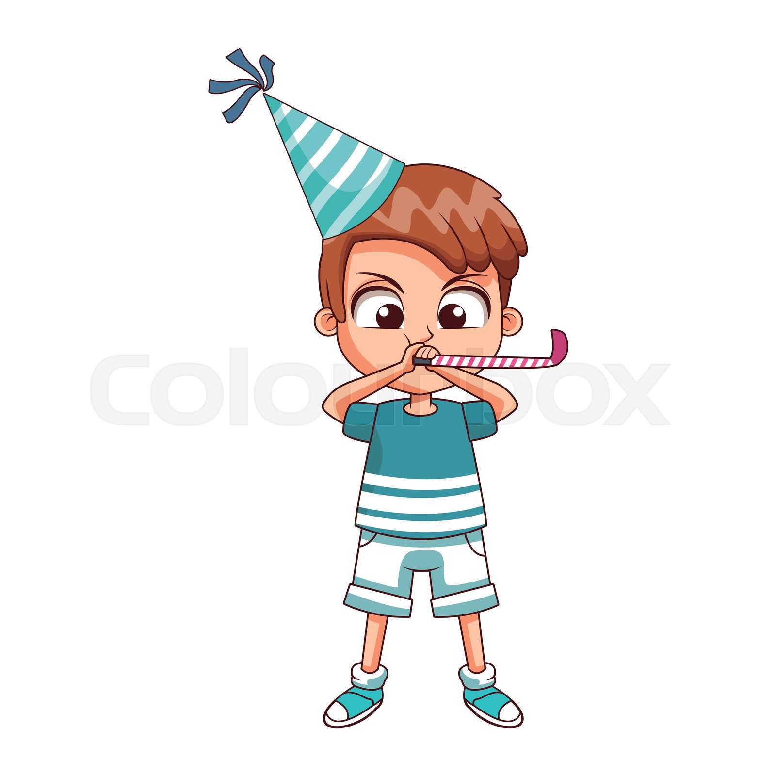 boy on birthday cartoon | Stock vector | Colourbox