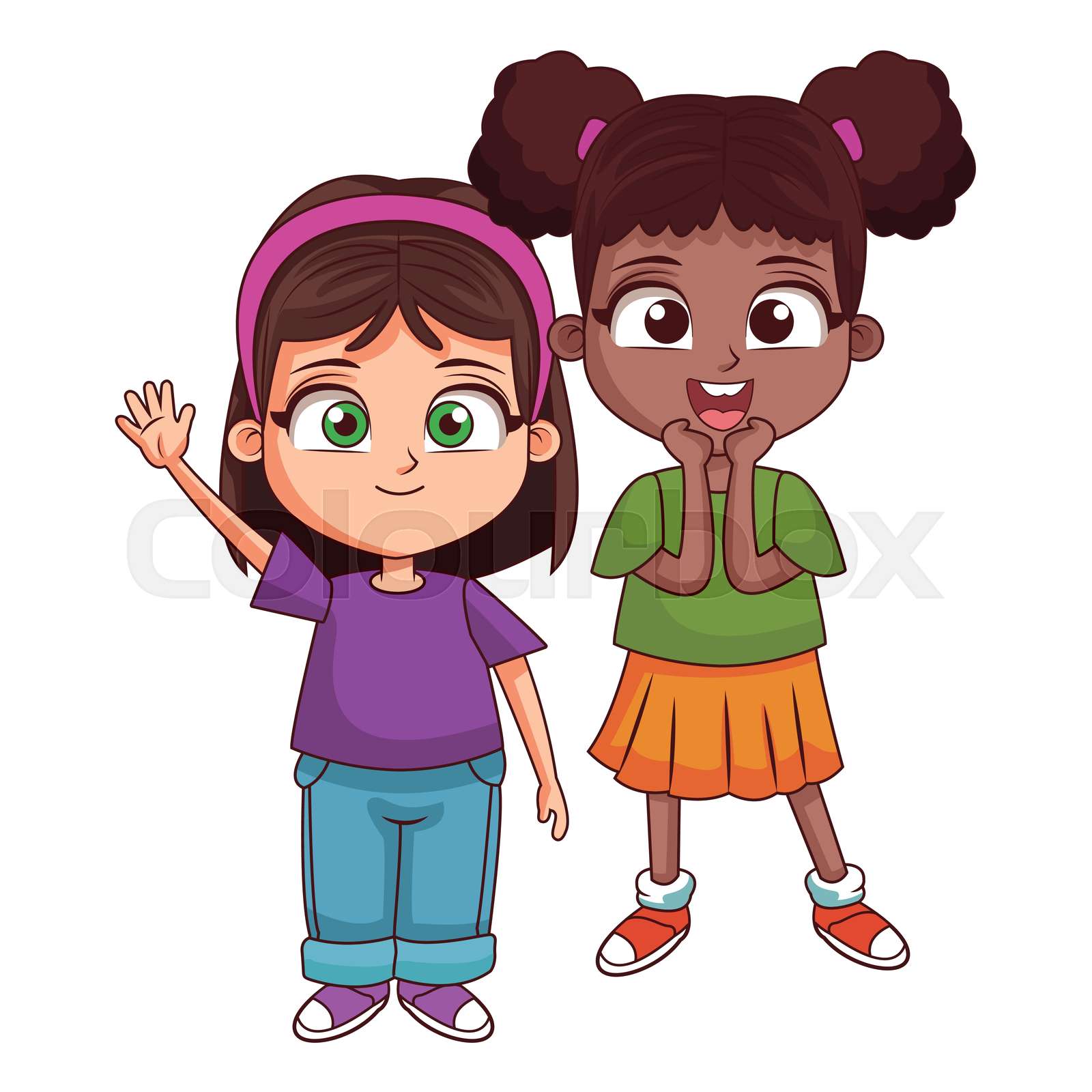 Happy kids cartoon | Stock vector | Colourbox