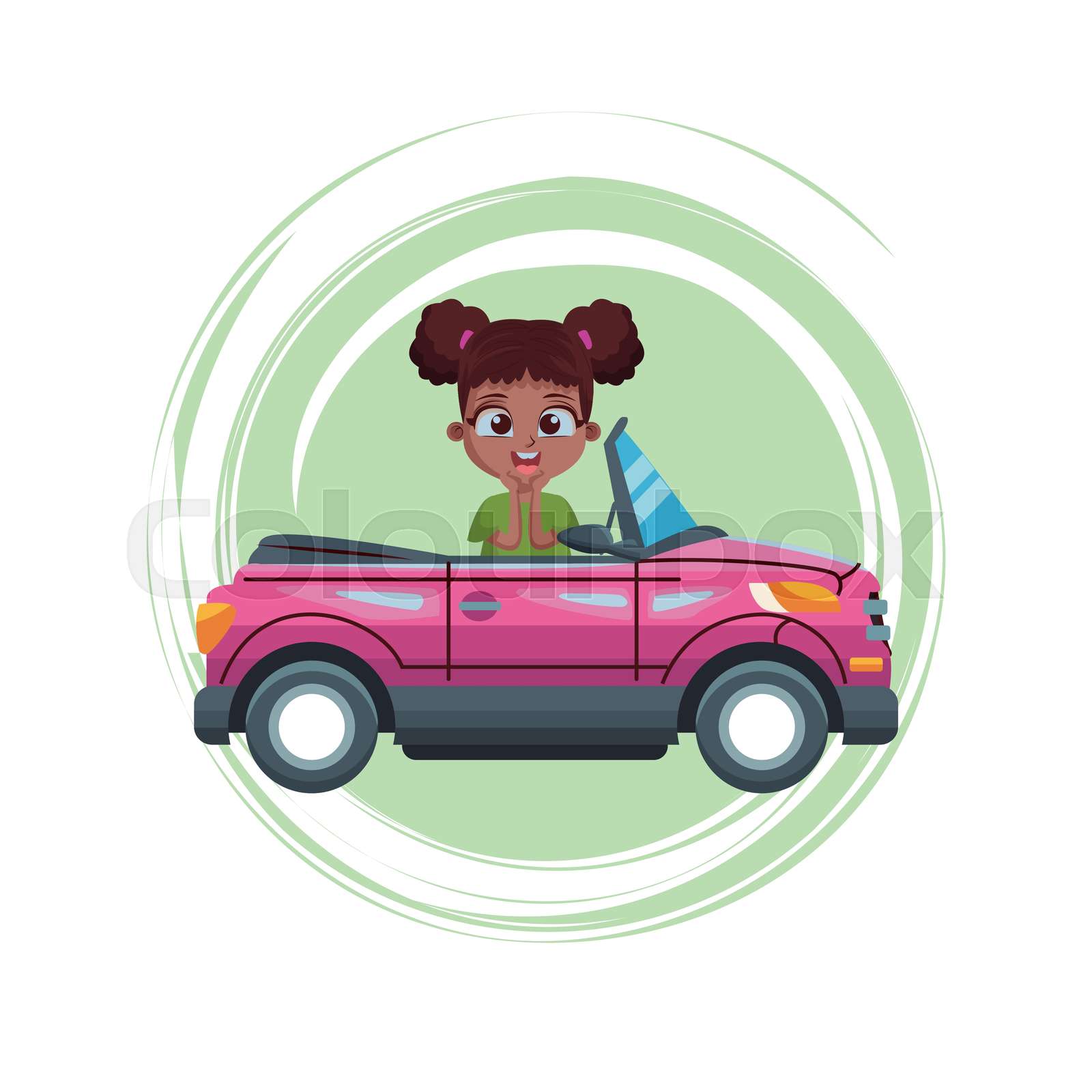 Boy Driving Car Clip Art